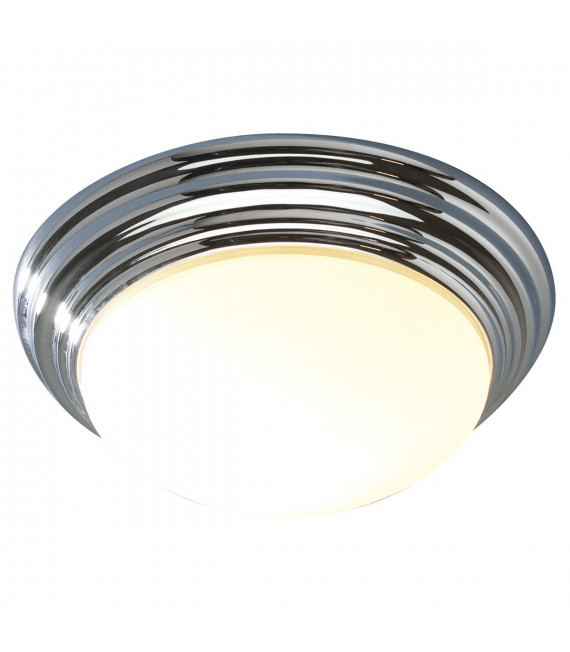 Plafonnier Barclay chrome poli et verre opale | Leroy Merlin