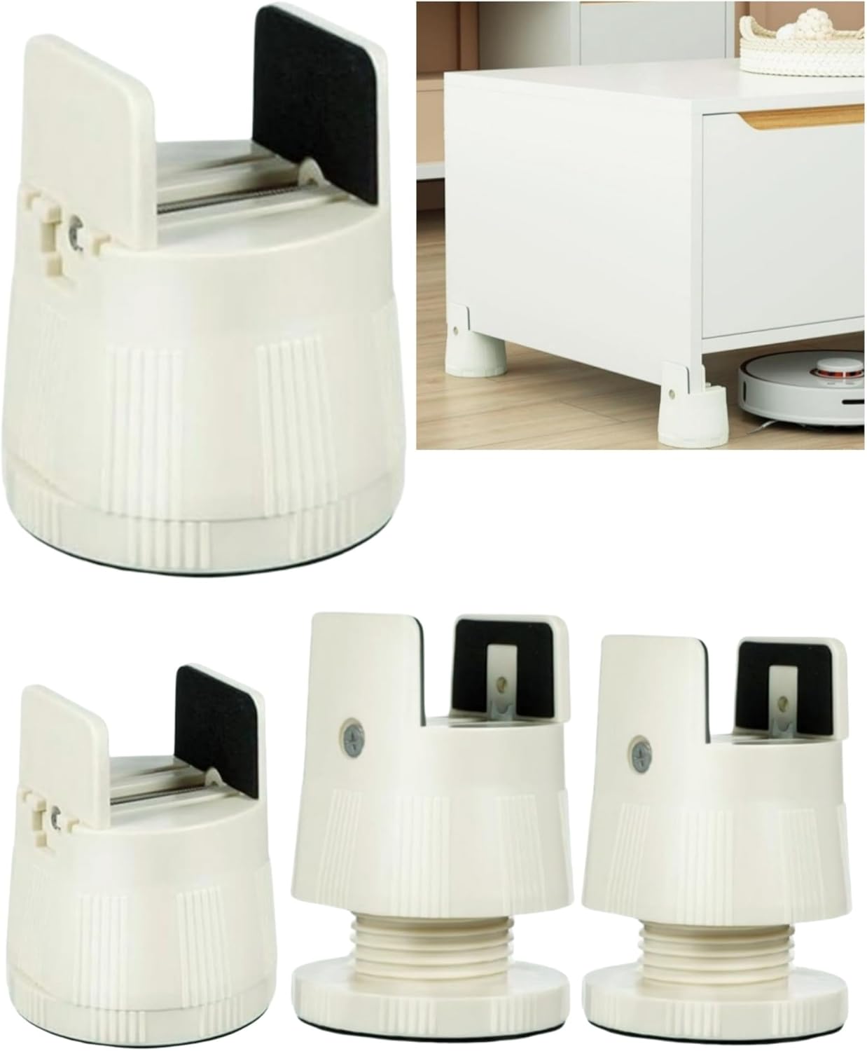 Juego de 4 elevadores para estructura de cama compatibles con patas de ...