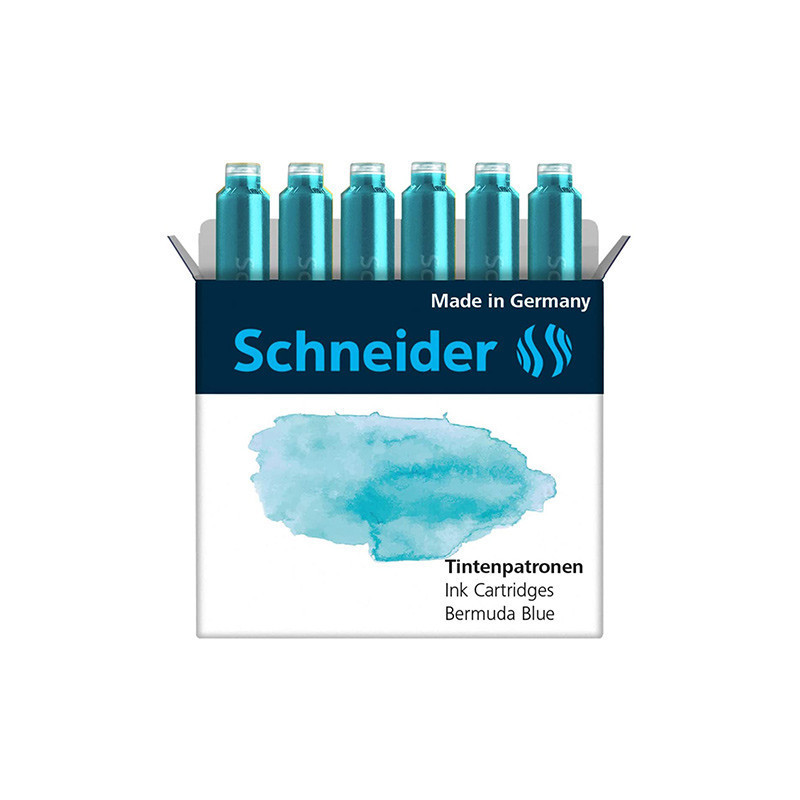 Lot de 6 cartouches d'encre pastel - Bleu Bermudes - Schneider | Leroy ...