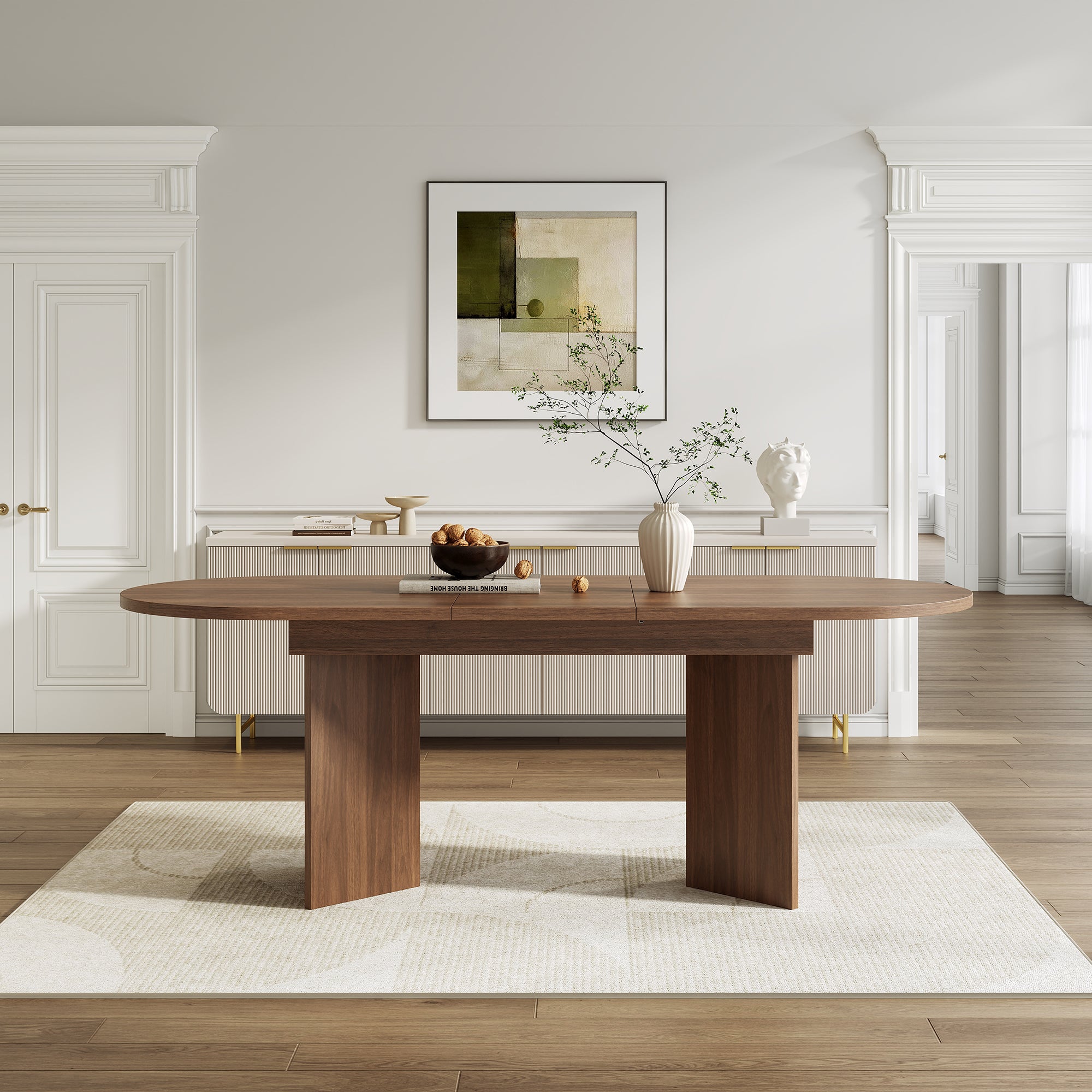 Table à manger extensible 120-160x80 cm pour 4-6 personnes - coins ...