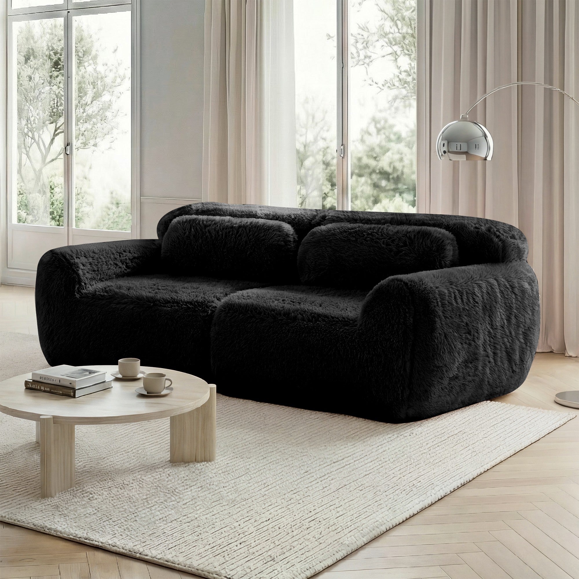 Canapé 2 Places Modulaire Tissu Doux, Sofa Sans Cadre Ergonomique ...