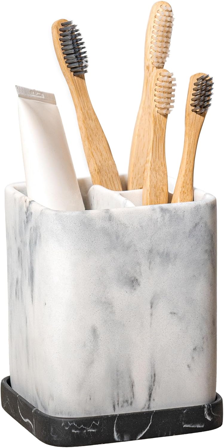 Porte-brosse à dents électrique en marbre blanc, support de salle de ...