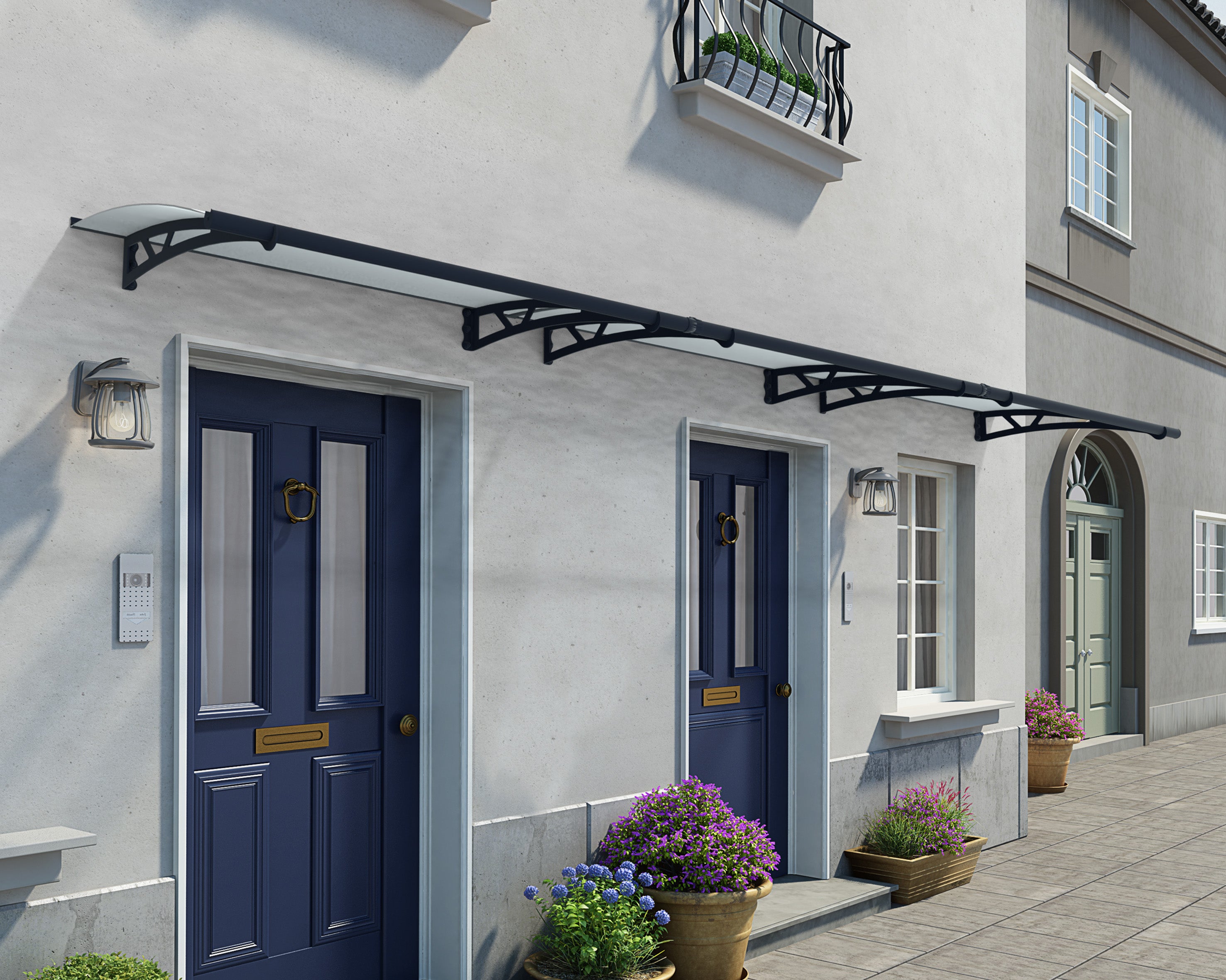 Canopia Marquise de porte Altair 150.5 x 91.5 cm Grise 453.5x0 | Leroy ...