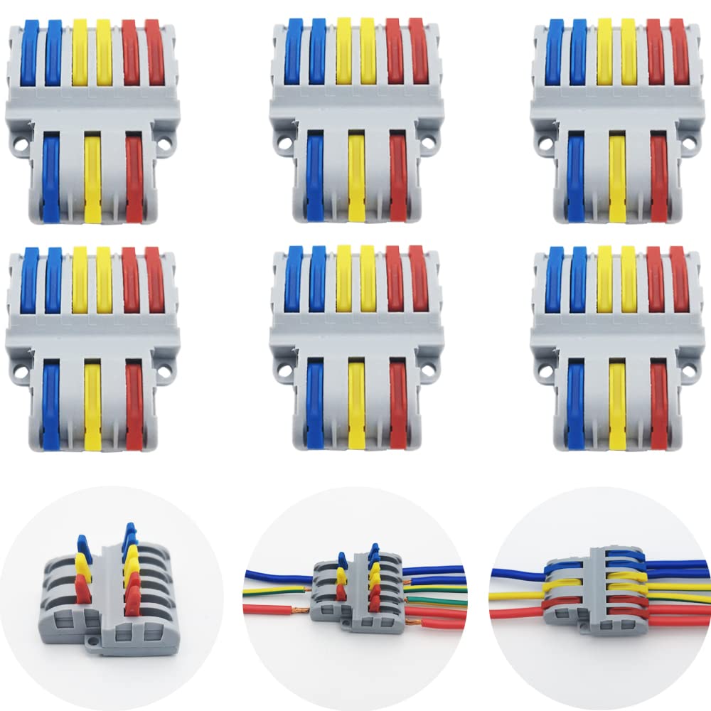Bornes de Connexion, 6 Pcs Connecteur Electrique Rapide, Connecteurs de ...