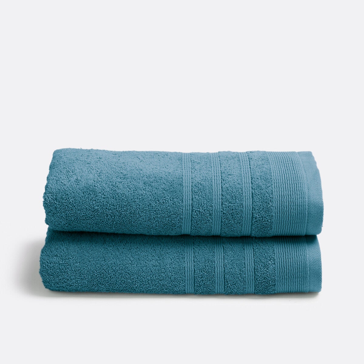 Lot de 2 serviettes éponge 600 g/m2, Zavara - Bleu paon - 50 x 100 cm ...