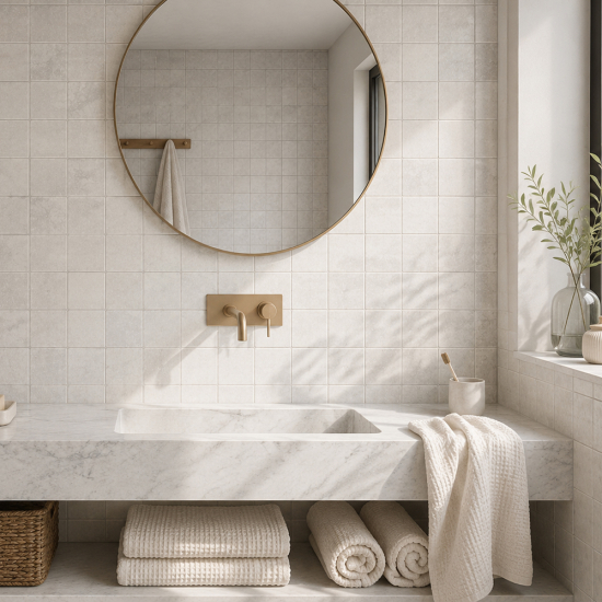 Carrelage sol/mur en marbre blanc - 10 x 10 x 1 cm - Vendu au m² - C ...