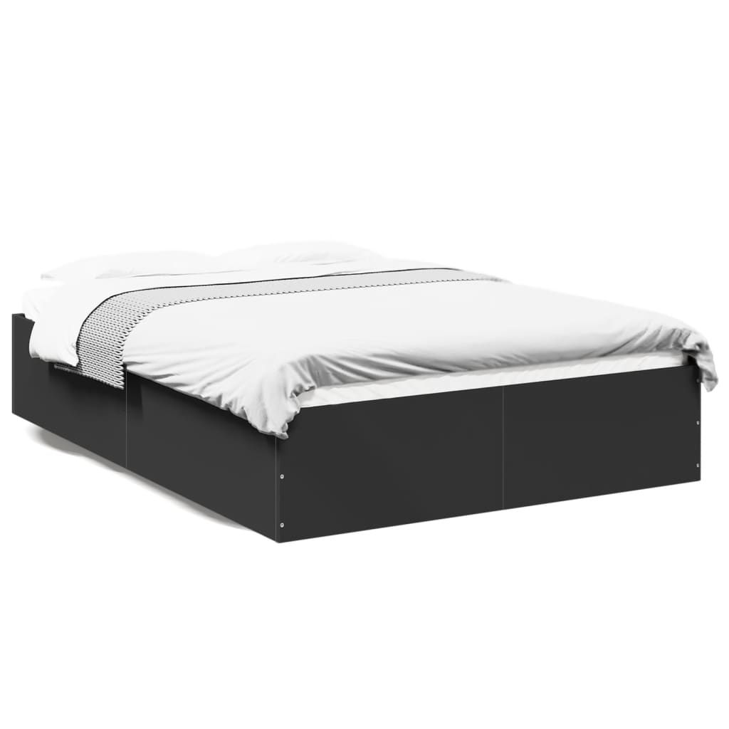 Estructura de cama negra de madera contrachapada 120x200 cm | Leroy Merlin