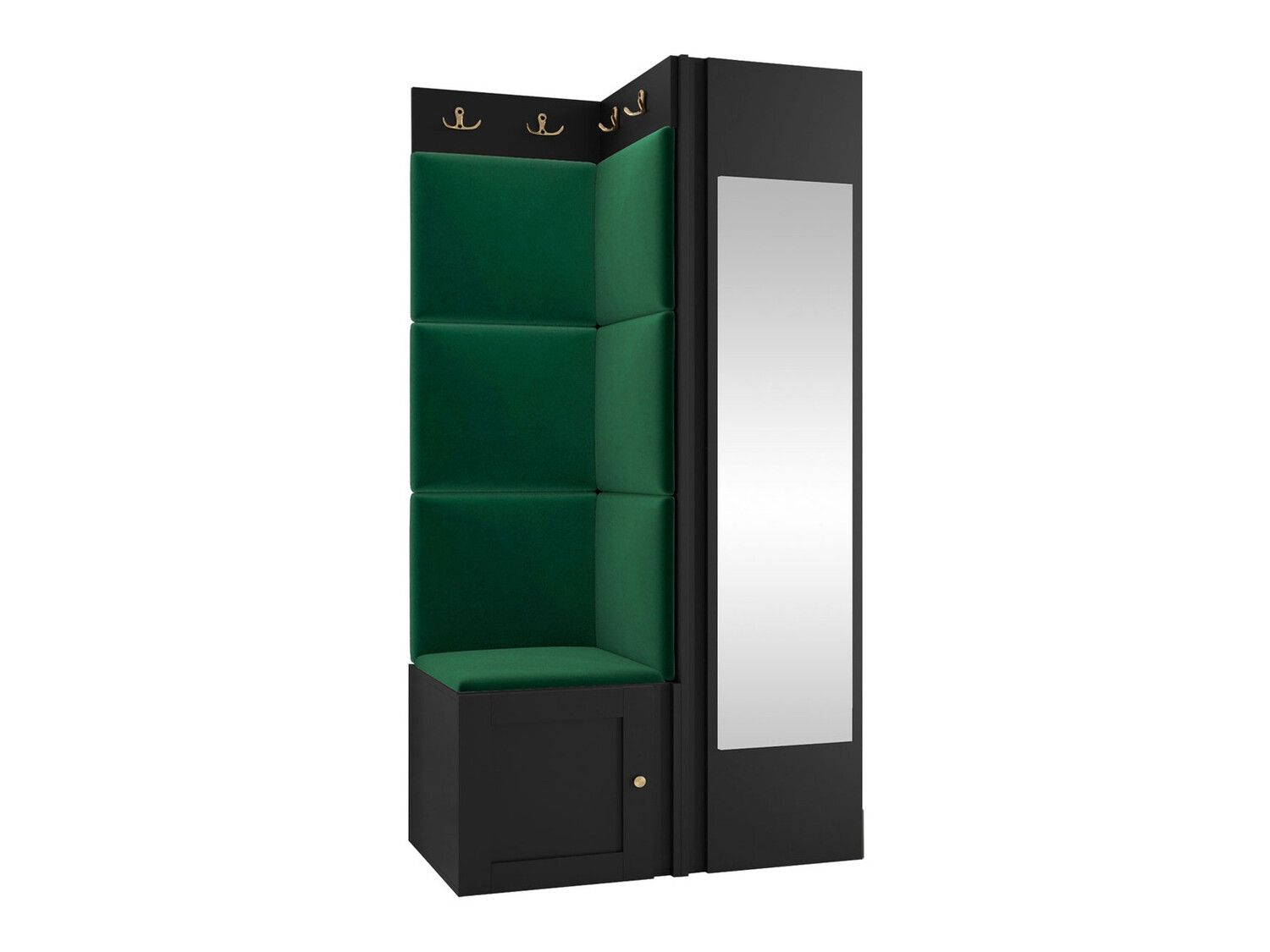Conjunto de recibidor Hartford 382, 186x82x46cm, Espejo, Negro, Verde ... Conjunto de recibidor Hartford 382, 186x82x46cm, Espejo, Negro, Verde ...