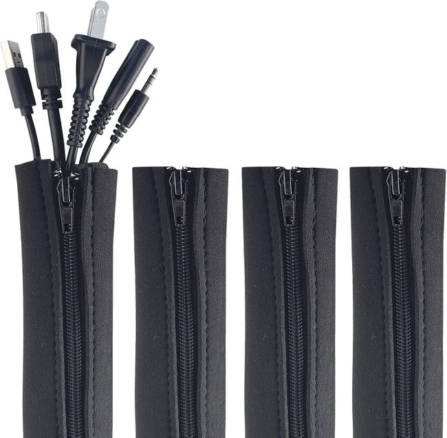 Organizador de cables con cremallera de 4 piezas para gestionar y ...