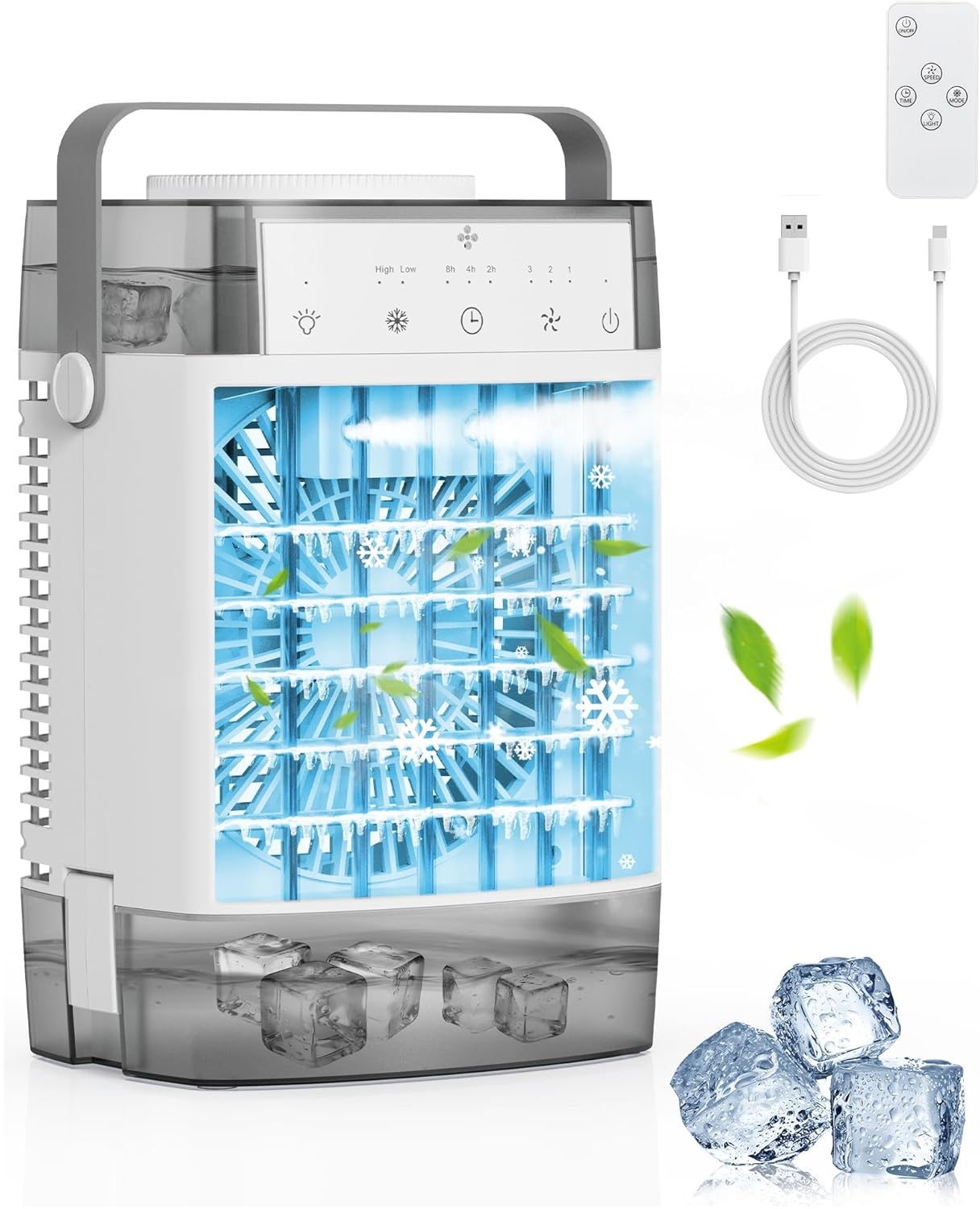 Przenośna klimatyzacja, parownik z 1000 ml zbiornikiem na wodę, mini ...