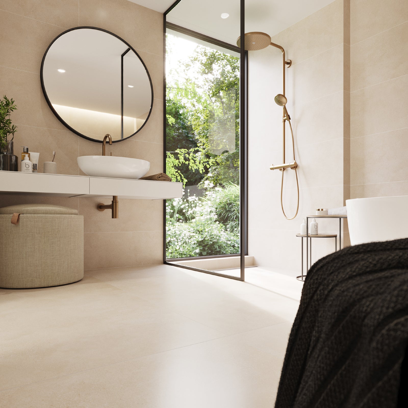 Carrelage sol intérieur/extérieur beige clair rectifié mate U4P4 ...