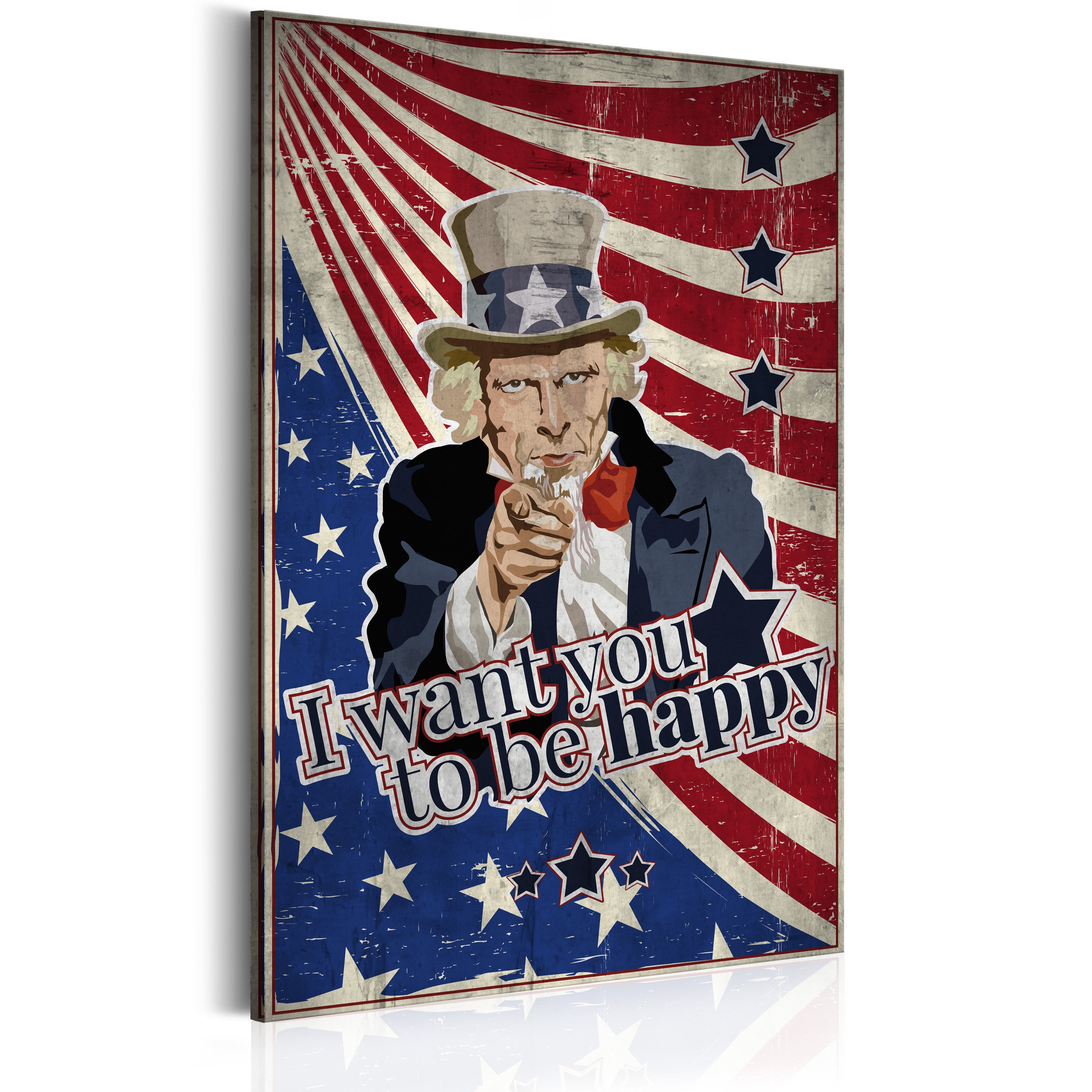 Tableau Poster Sois heureux - L 60 x H 90 cm | Leroy Merlin