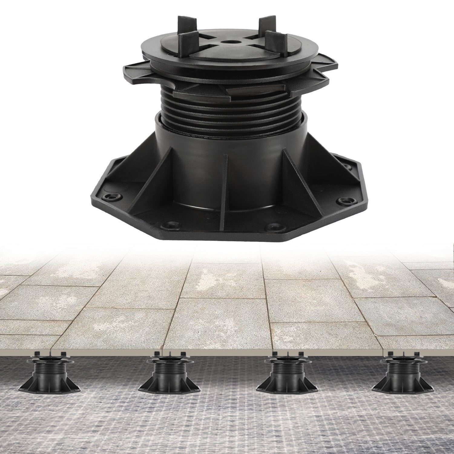 Plot autonivelant pour terrasse dalle 75-145 mm 0-5% pente PP noir 30 ...