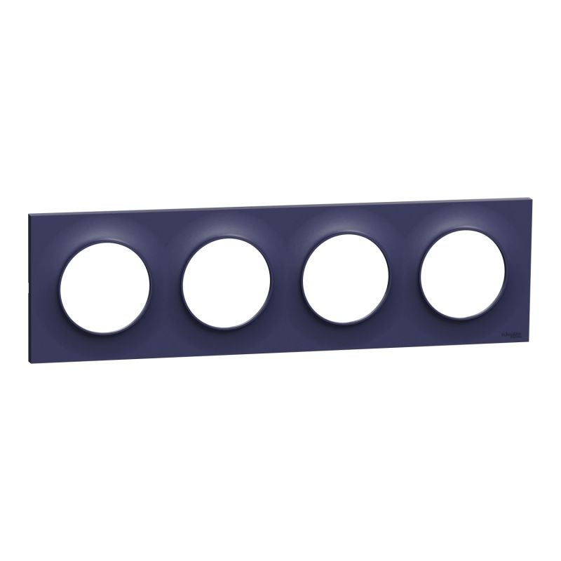 Plaque Odace Styl Schneider Electric - Cobalt - Quadruple Horizontale ...