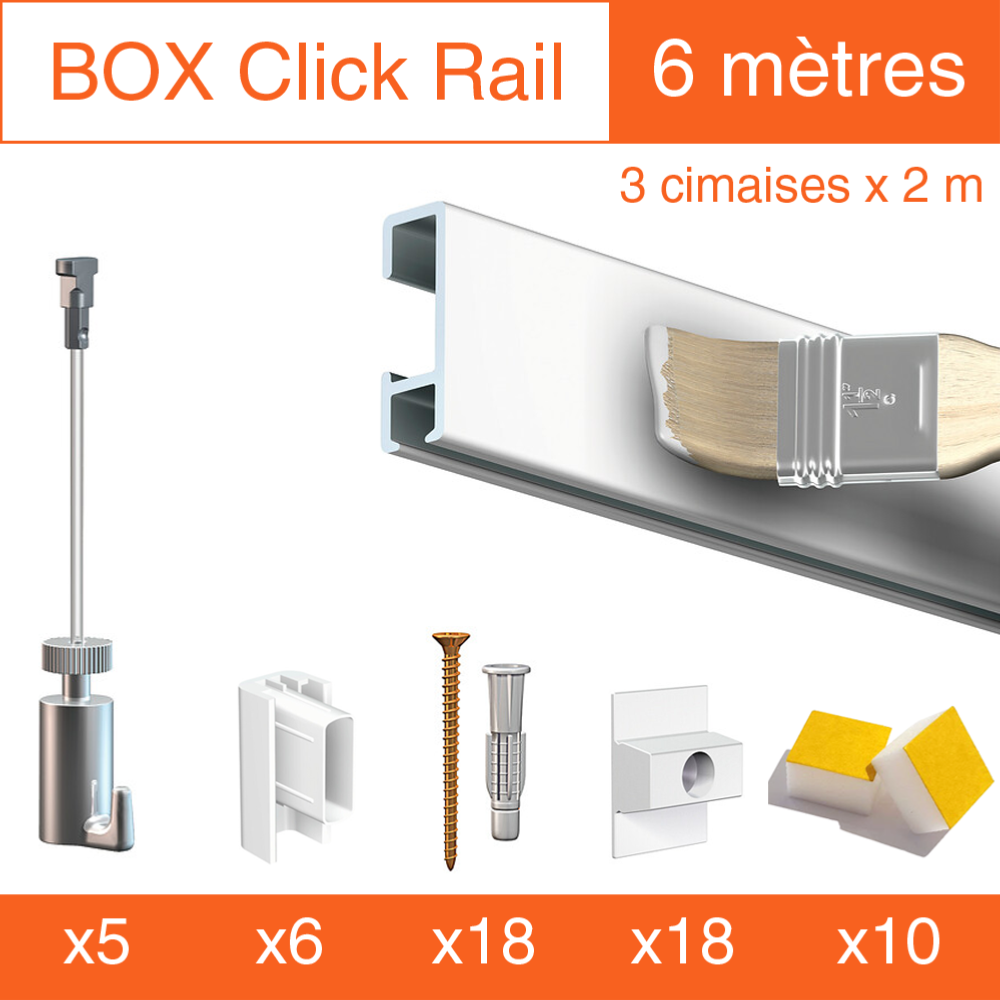 Cimaise Box Artiteq Click PREMIUM - Kit accrochage tableau 6 mètres ...
