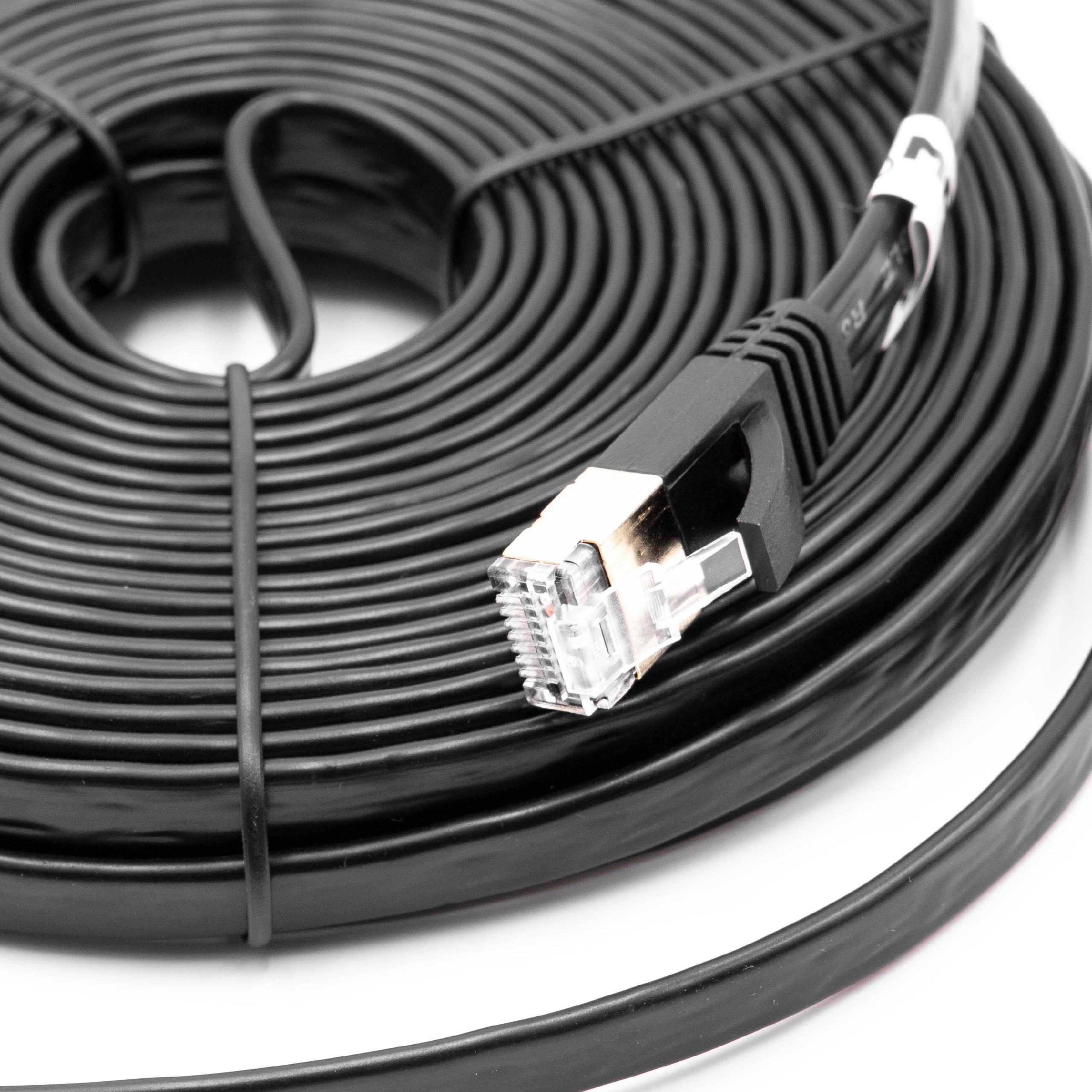 Vhbw câble de réseau câble LAN Cat7 10m noir câble plat | Leroy Merlin