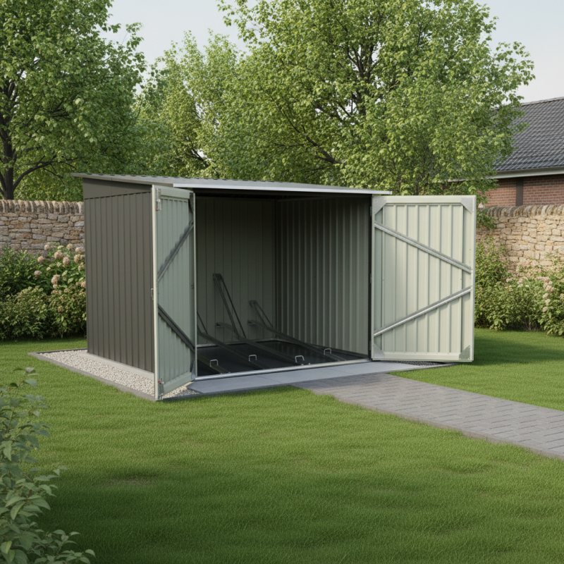 X-Metal Garage à vélos acier galvanisé 4 places 4,2m² avec kit d ...