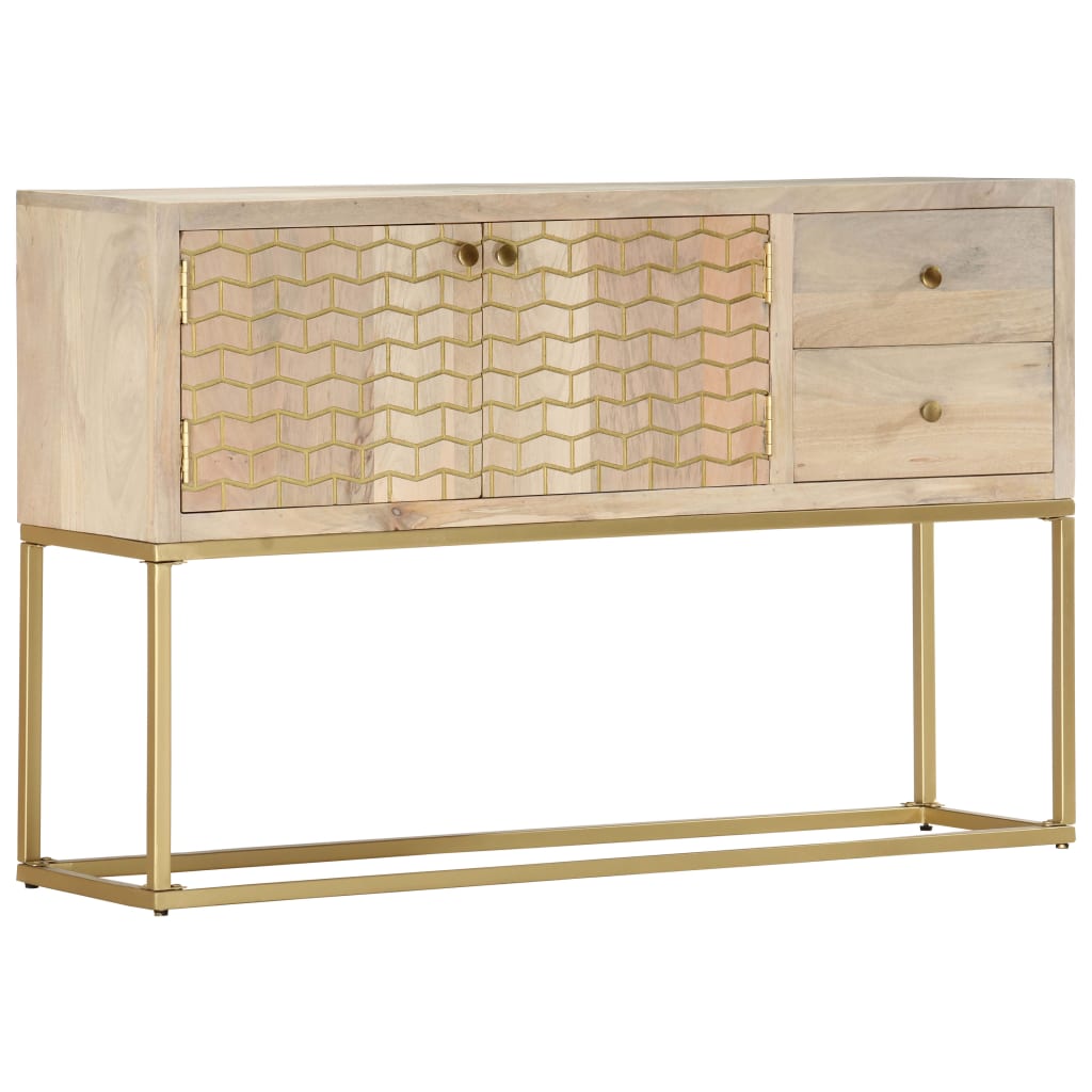 Buffet doré 120x30x75 cm bois de manguier massif vidaXL | Leroy Merlin