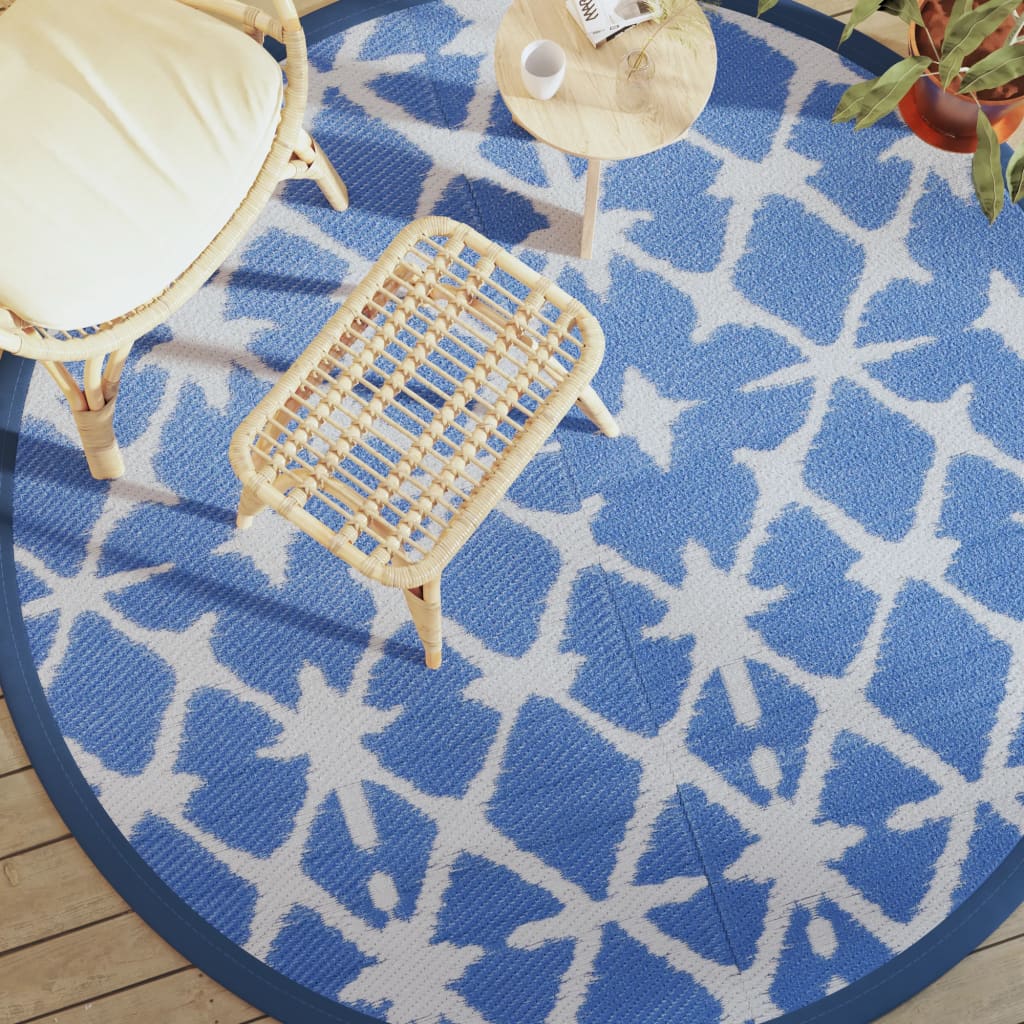 Tapis d'extérieur bleu et blanc ?200 cm PP | Leroy Merlin