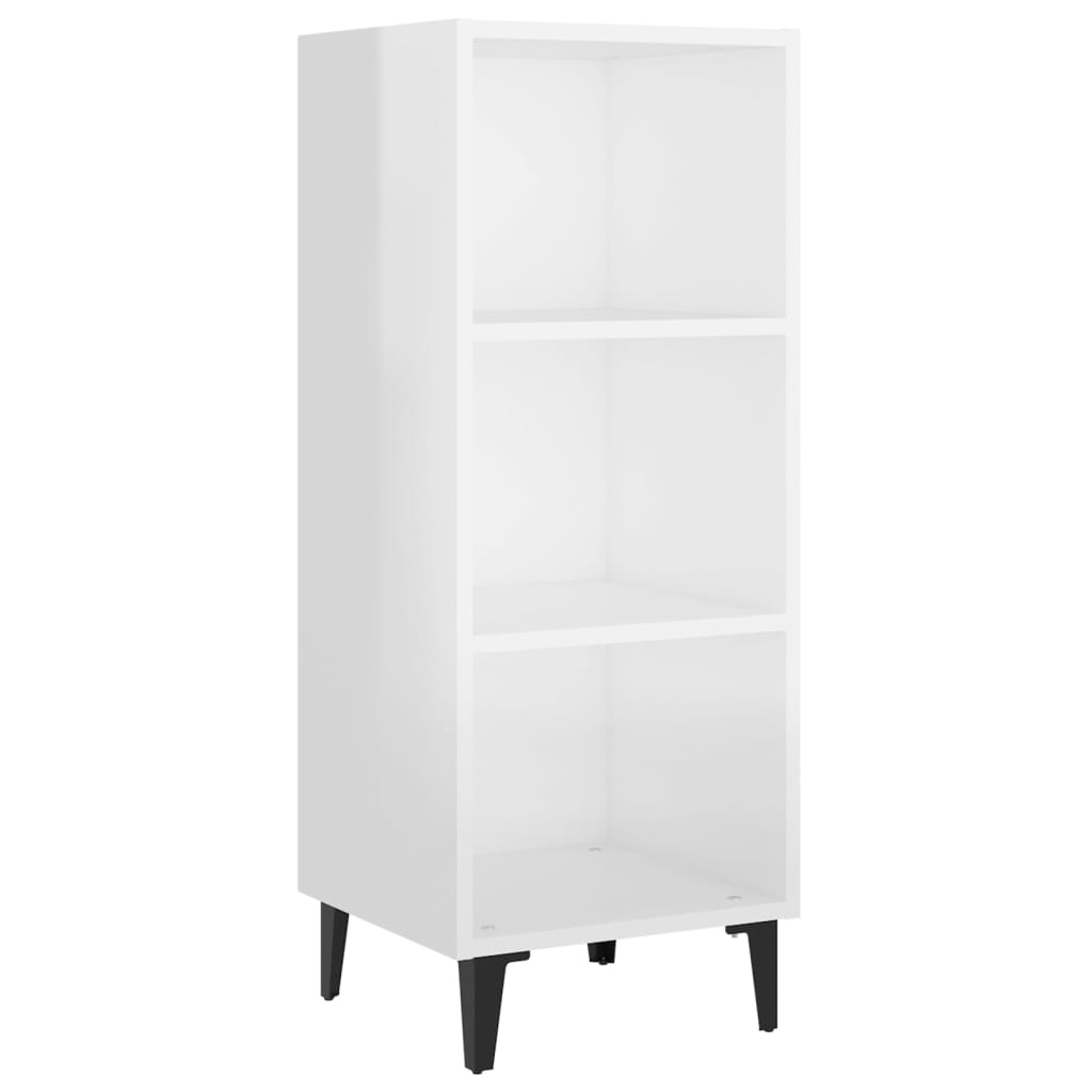 Buffet en contreplaqué blanc brillant 34,5x32,5x90 cm - COMFORTXL ...