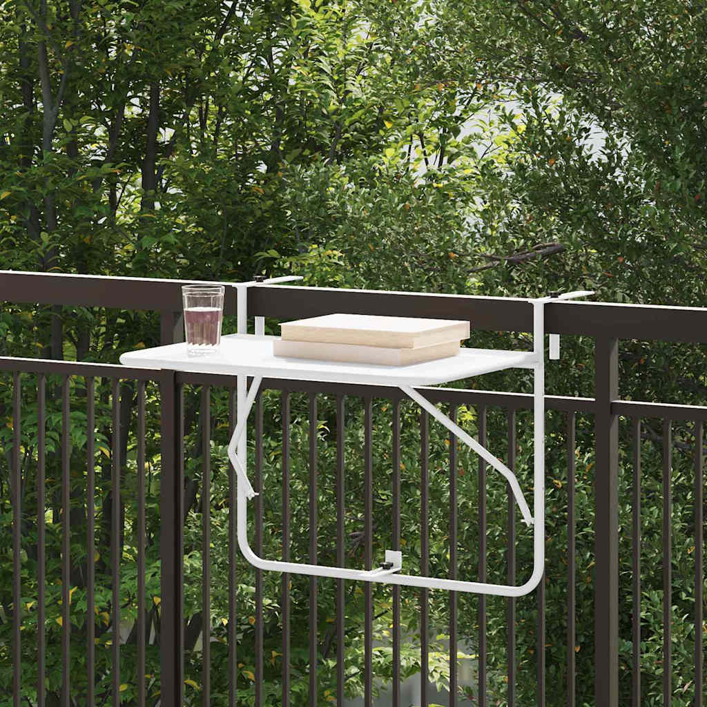Maison Exclusive - Table Suspendue de Balcon Blanc 60 x 39 x 65 cm ...