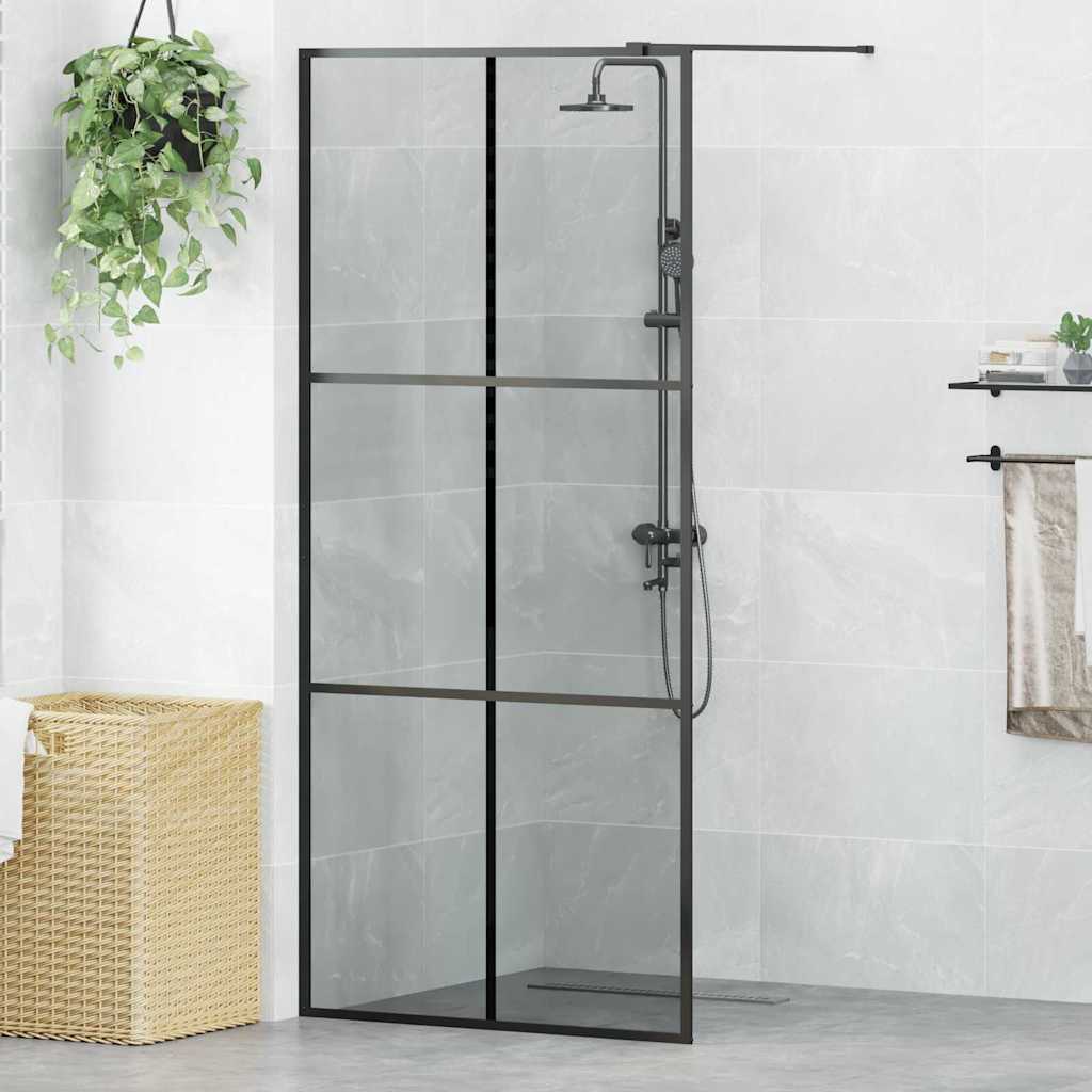 Mur de Douche à L'Italienne Noir 90 x 195 cm verre trempé vidaXL ...