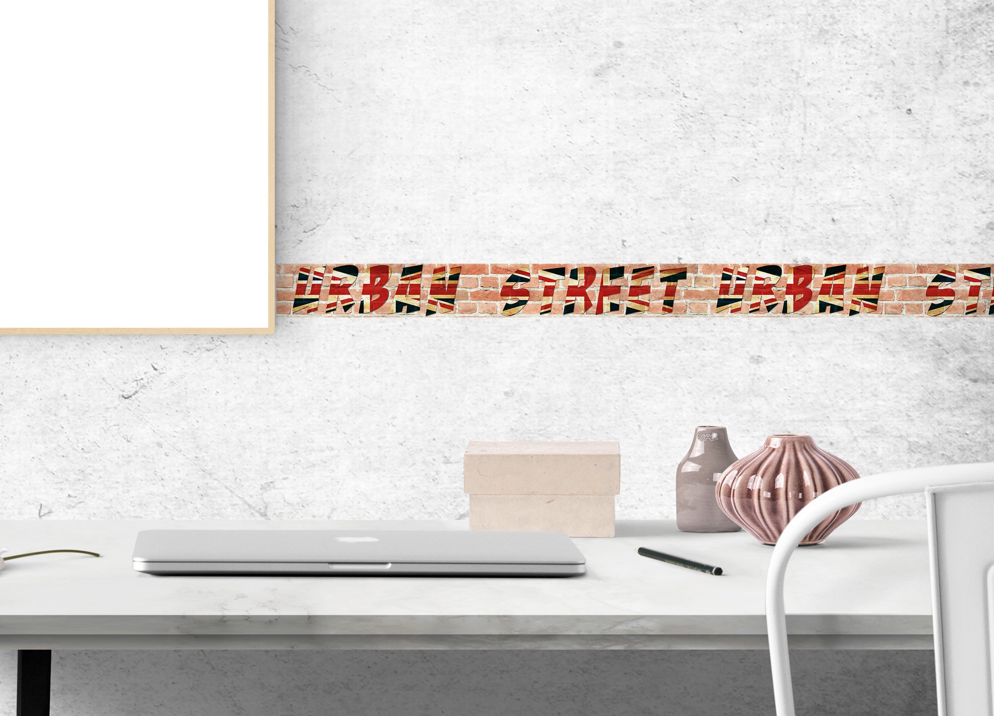 Frise décorative adhésive, frise mur en brique rouge, avec un tag de ...