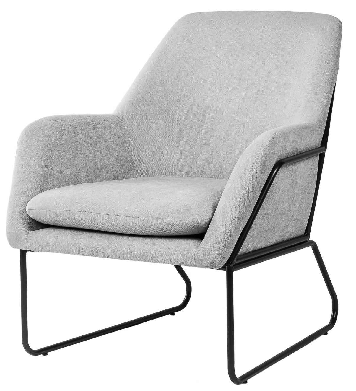 Fauteuil design tissu gris clair Bouka 74cm | Leroy Merlin