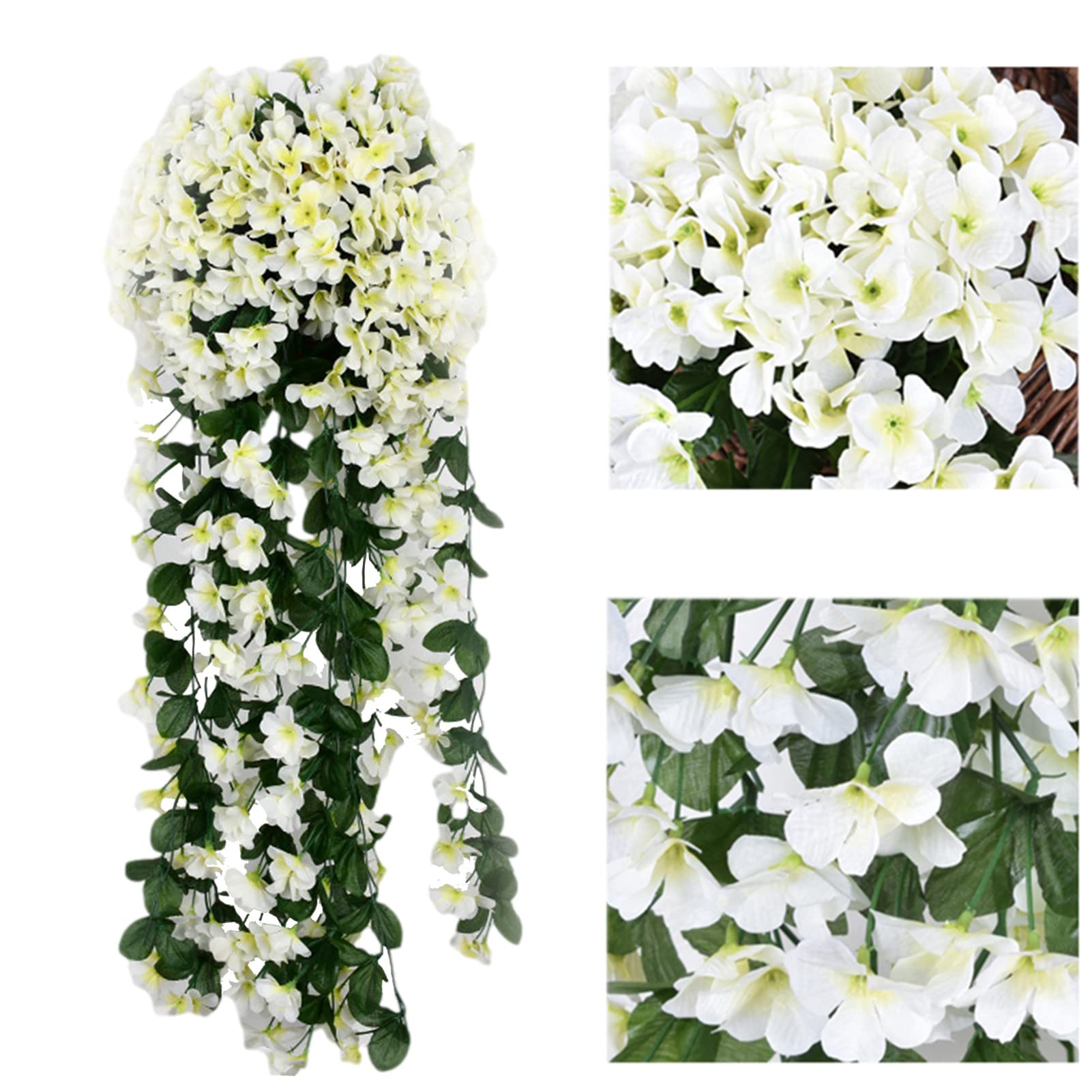 Lote de 1 hiedra artificial violeta colgante, flores artificiales de ...