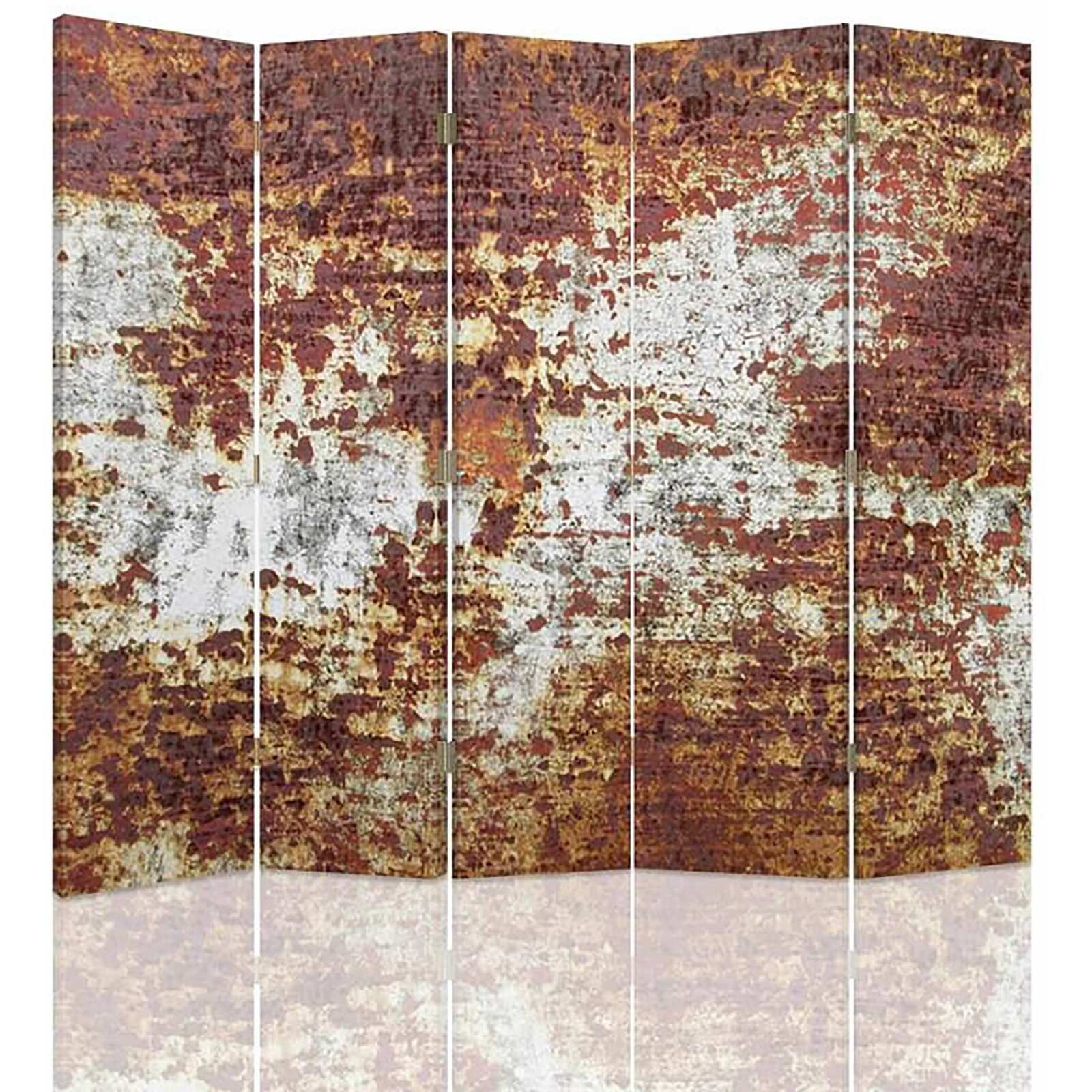 Paravent Design Métal Effet Rouille Séparation 5 Volets - 180 x 150 cm ...