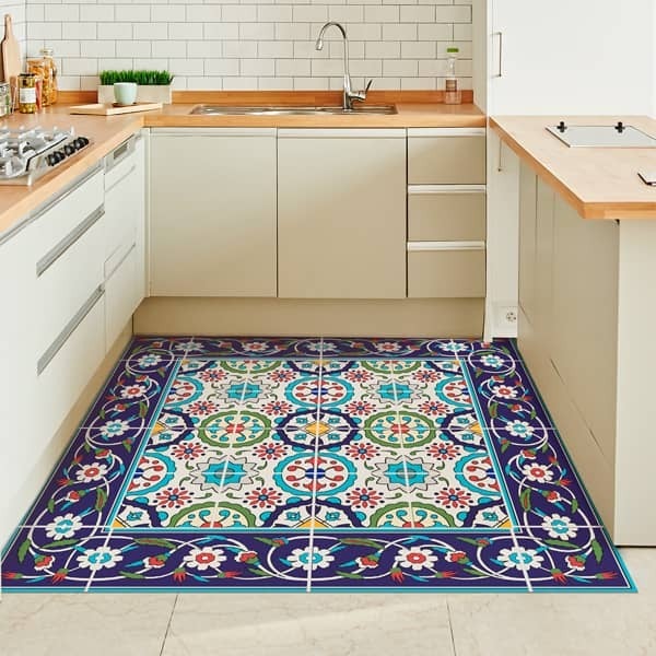Tapis Vinyle carreaux ornements turcs 120 X 120CM | Leroy Merlin