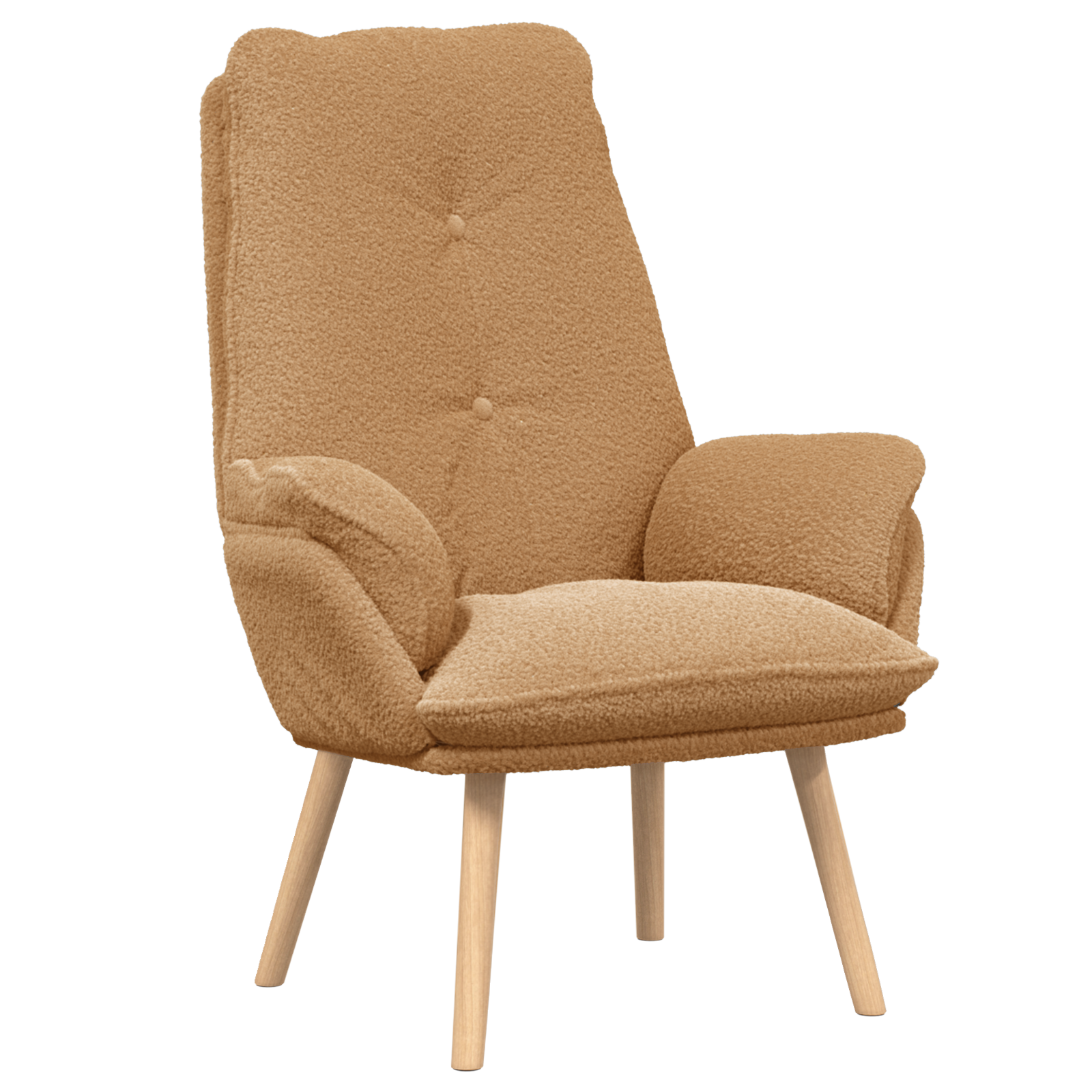 Chaise de salon | Chaise relaxante en tissu beige imitation laine ...