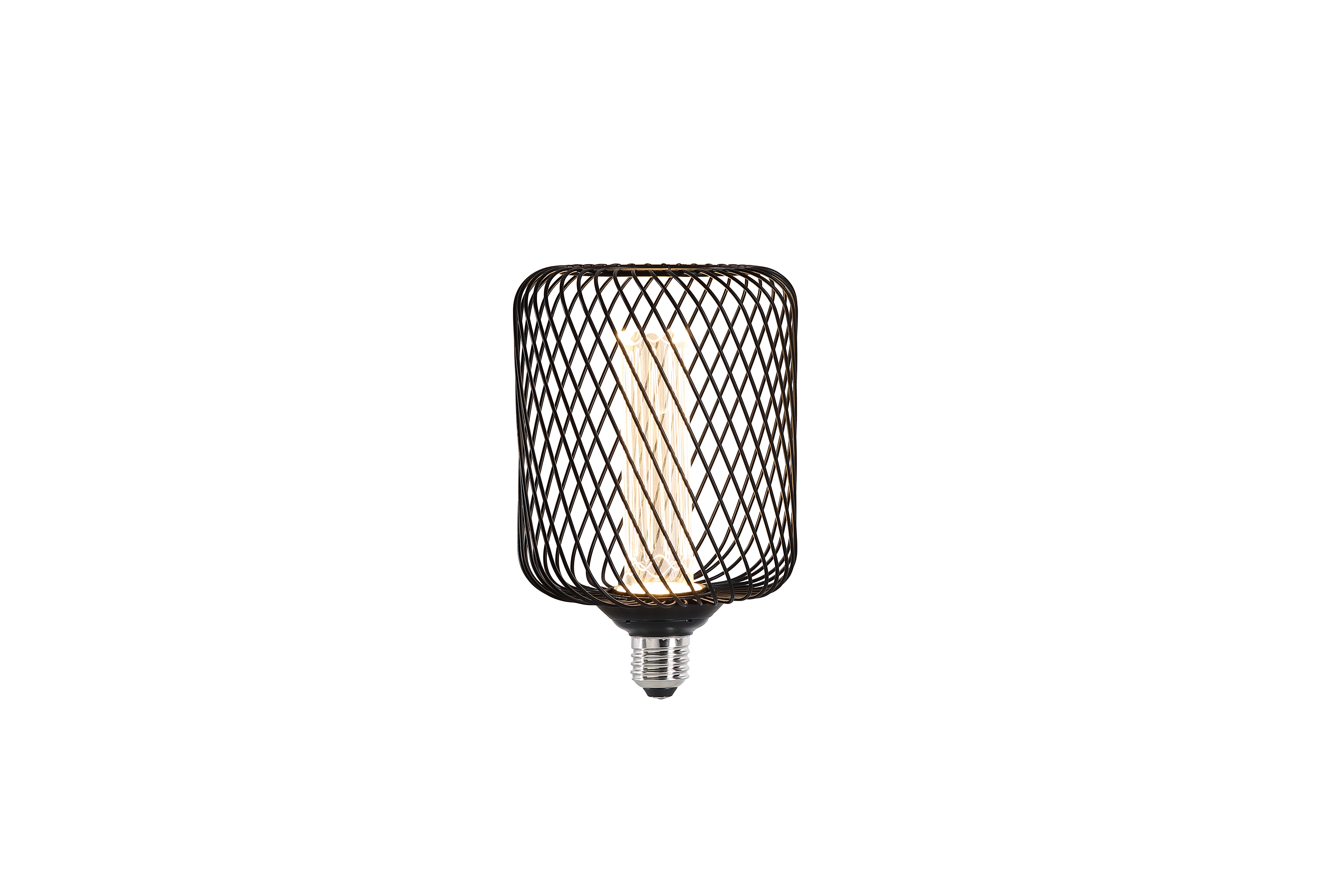 WIRE MESH DRUM Ampoule deco maille torsadé noir E27 4.5w 320lm 2700k ...