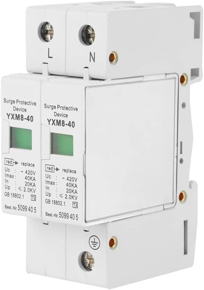 Parafoudre DC 220V, Dispositif de Protection 2P 40Ka Contre Surtensions ...