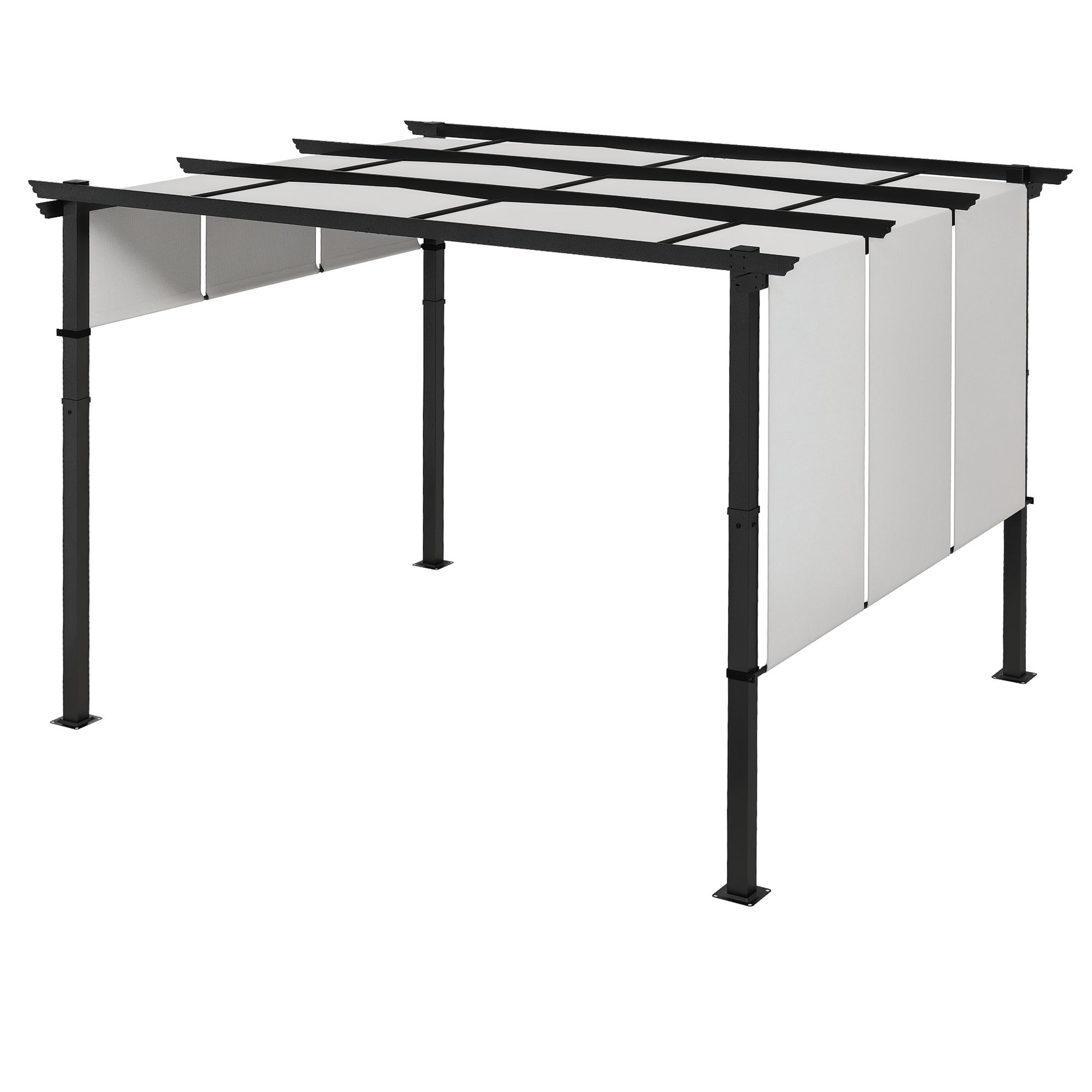 Pergola à 3 panneaux coulissants, structure métallique anticorrosion en ...