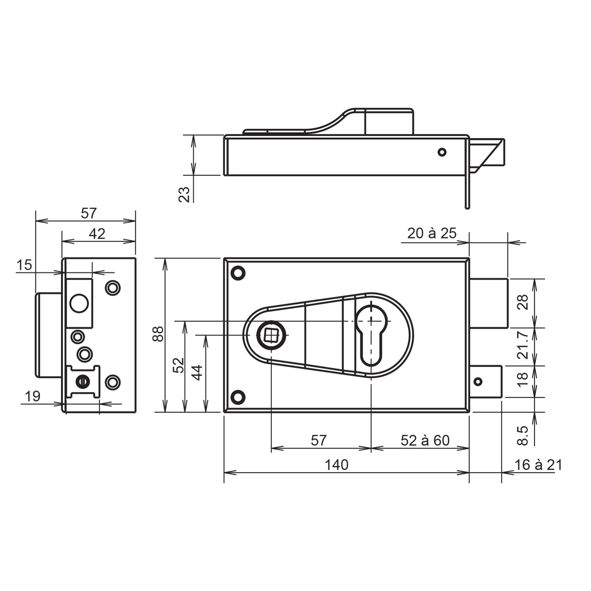 Cerradura Para Baño 150 MM B Phillips - Casa Ikeda