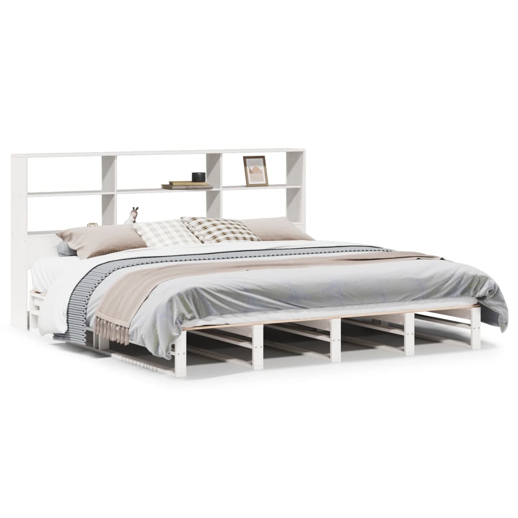 Cama matrimonial | Cama para adultos | Cama con estantería sin colchón ...