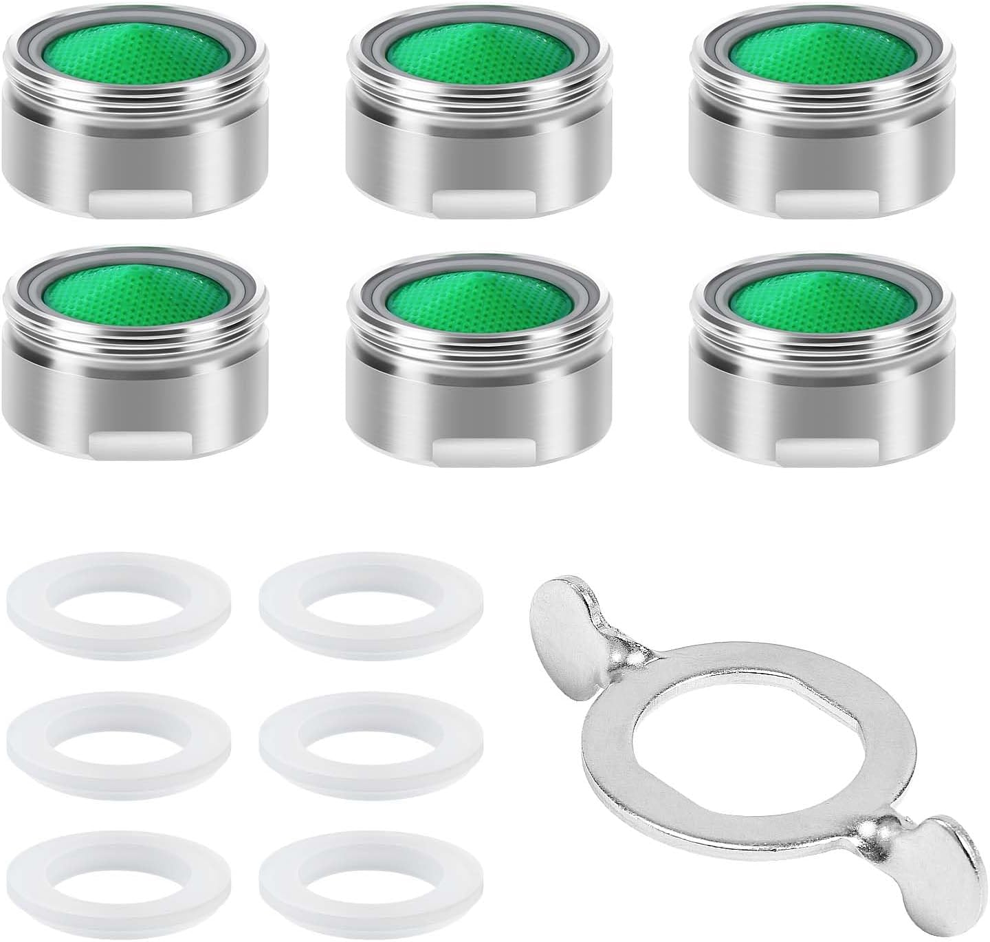 6 pcs Mousseur M24 en Acier Inoxydable et ABS, Filtre + 8 Joints + 1 ...