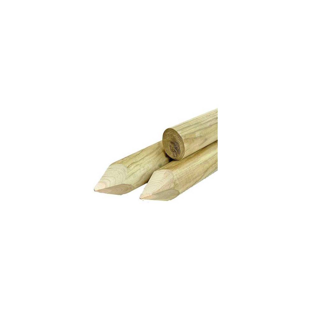 PÔLE ROND + POINTE EN PIN EURO IMPRÉGNÉ 6 CM H. 200 CM | Leroy Merlin
