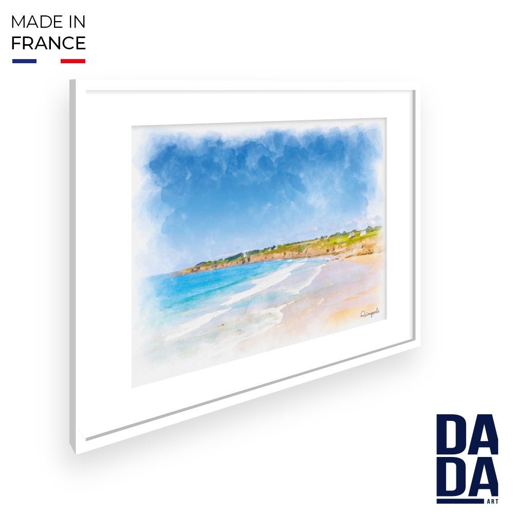 Image encadrée Côte de Quimperle / 30x40 cm / Cadre Blanc / Fabriqué en ...