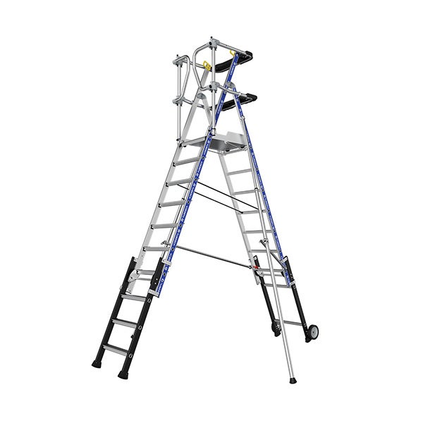 Pirl télescopique de 8 à 10 marches - Hauteur max. de travail 4.30m ...