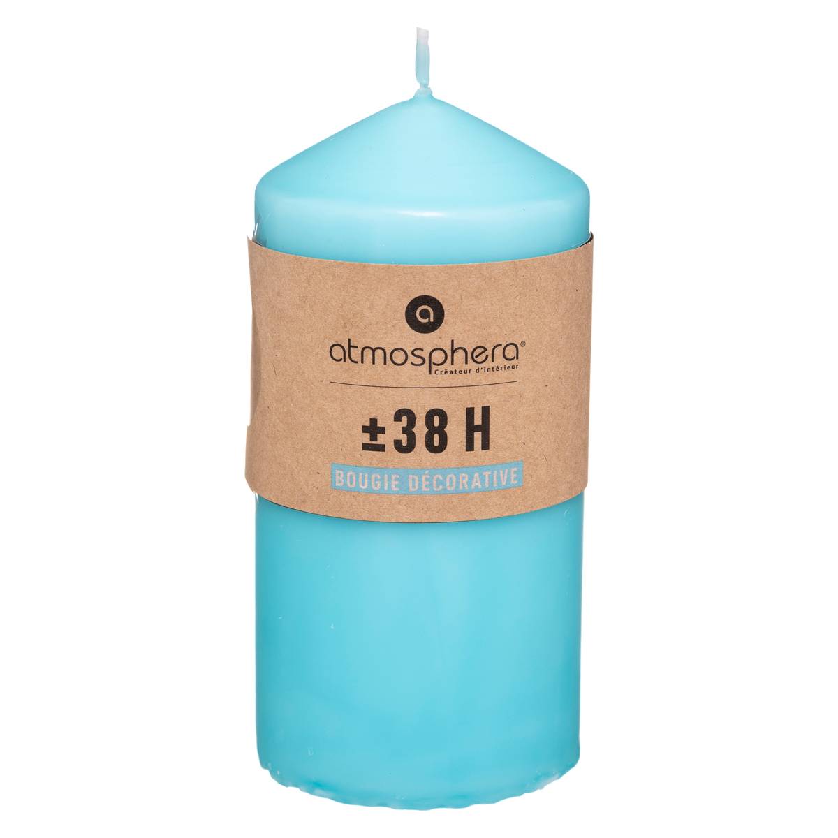 Bougie - bleu turquoise - 395g - Atmosphera créateur d'intérieur ...