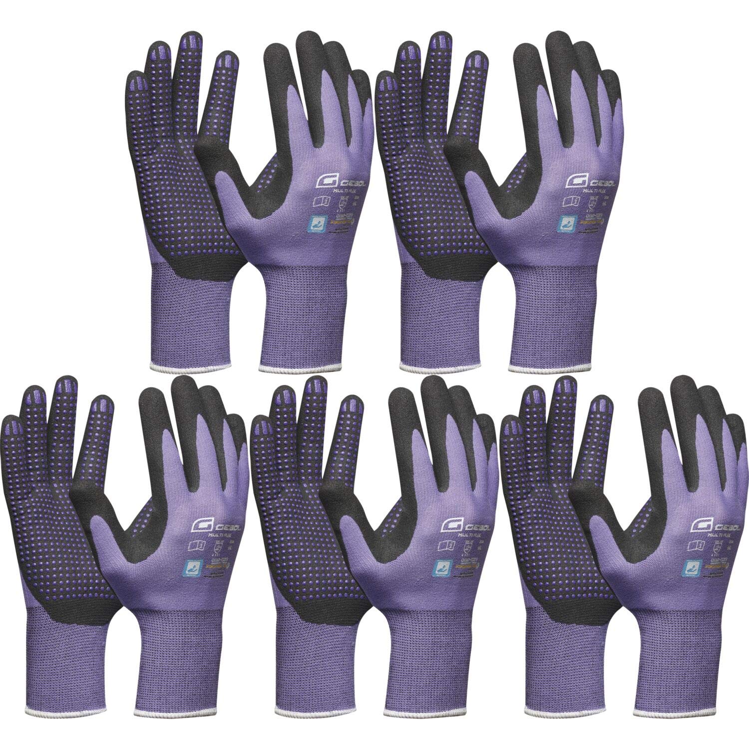 Guanti da lavoro Gebol Multi Flex Lady viola taglia 7 (S) | 5 paia ...