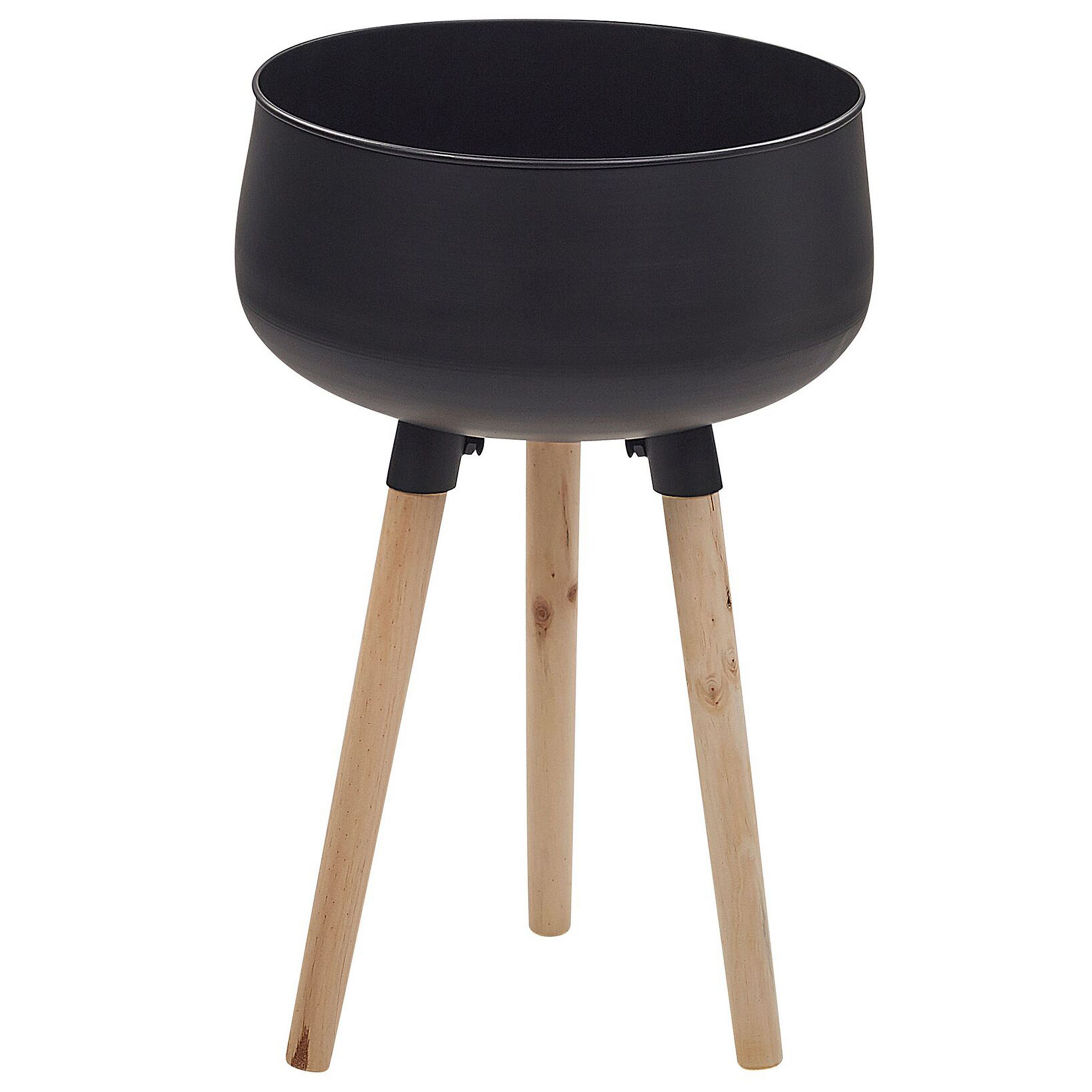 Cache-pot sur pied AGROS Métal 35 cm Noir | Leroy Merlin