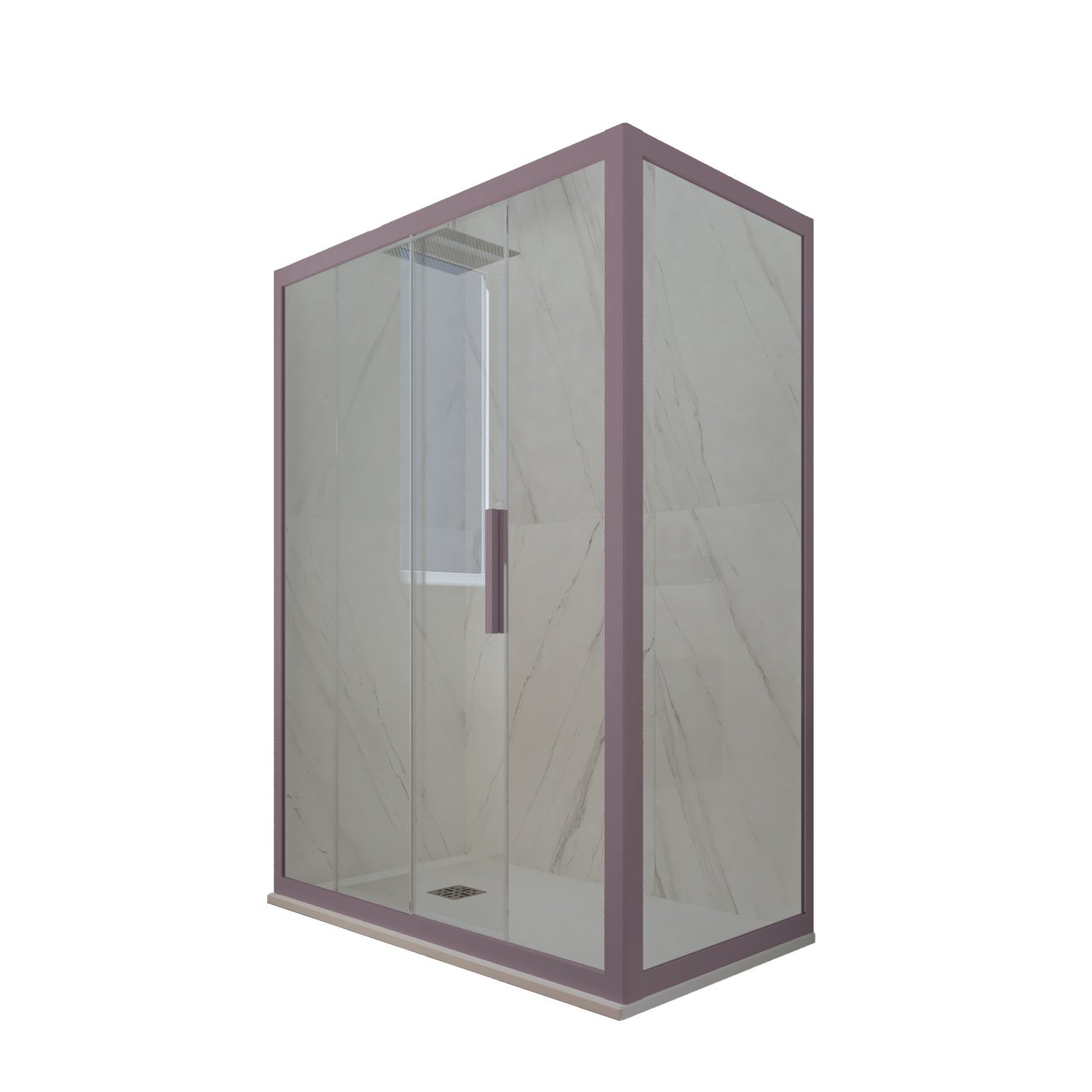 Cabine parois de douche angulaire coulissante 90x140 cm H 200 en PVC ...