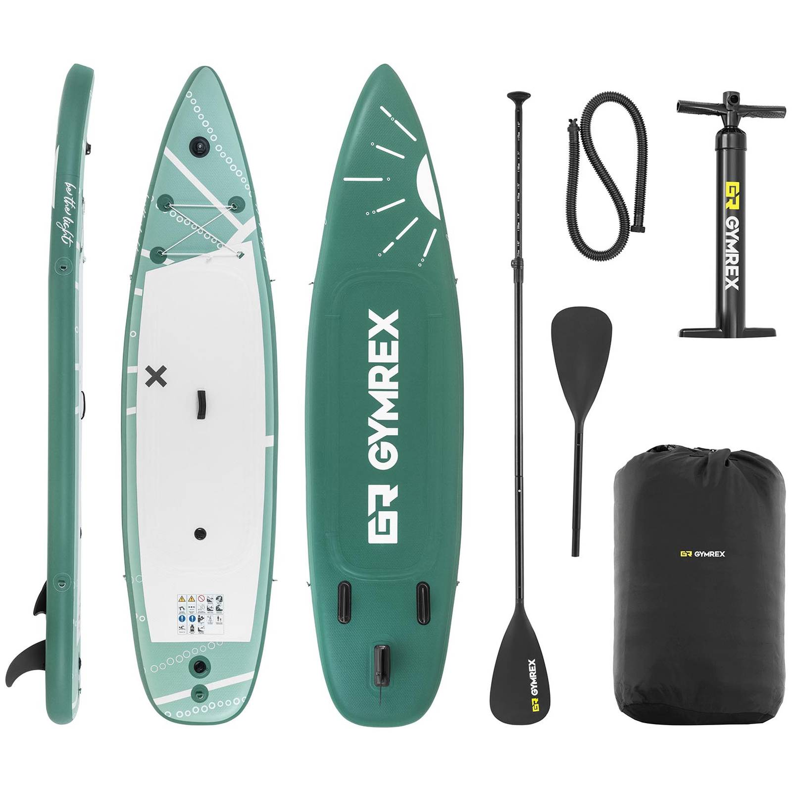GymRex Stand Up Paddleboard - gonflable - 125 kg - Green - Double ...