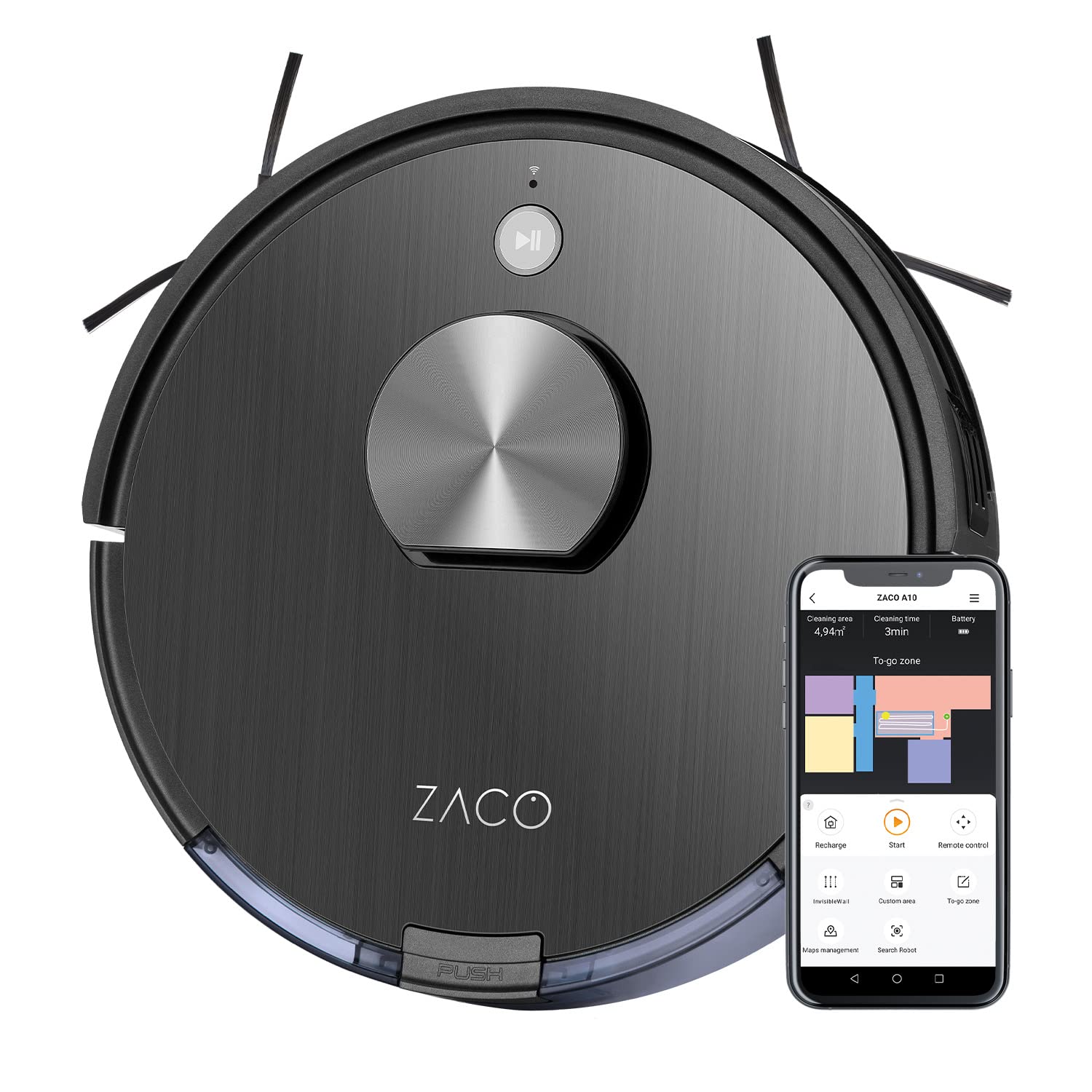 ZACO Robot aspirapolvere e lavapavimenti A10 WiFi, Alexa, Google, App ...