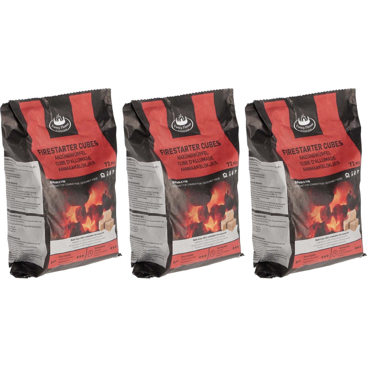 Cubes allume-feu 72 pièces (Lot de 3) Fancy Flames | Leroy Merlin