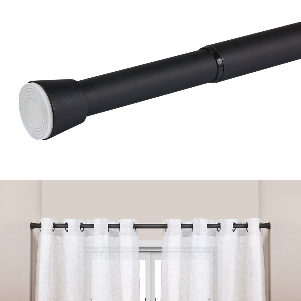 Tringle à rideau extensible à pression Ø28 mm – Noir (140-250 cm ...