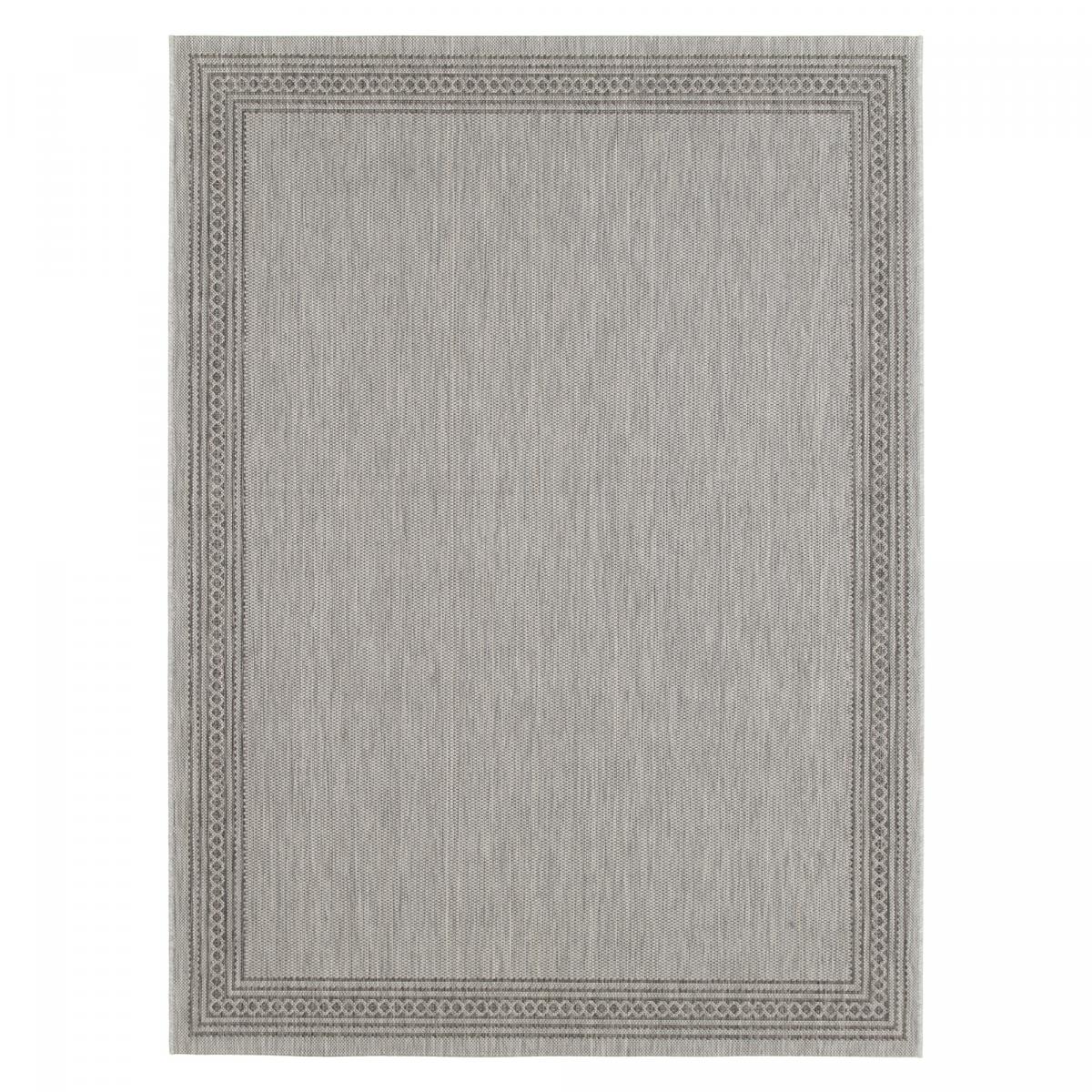 Alfombra exterior 160x213 kilim gris tejido IRISA 2 | Leroy Merlin